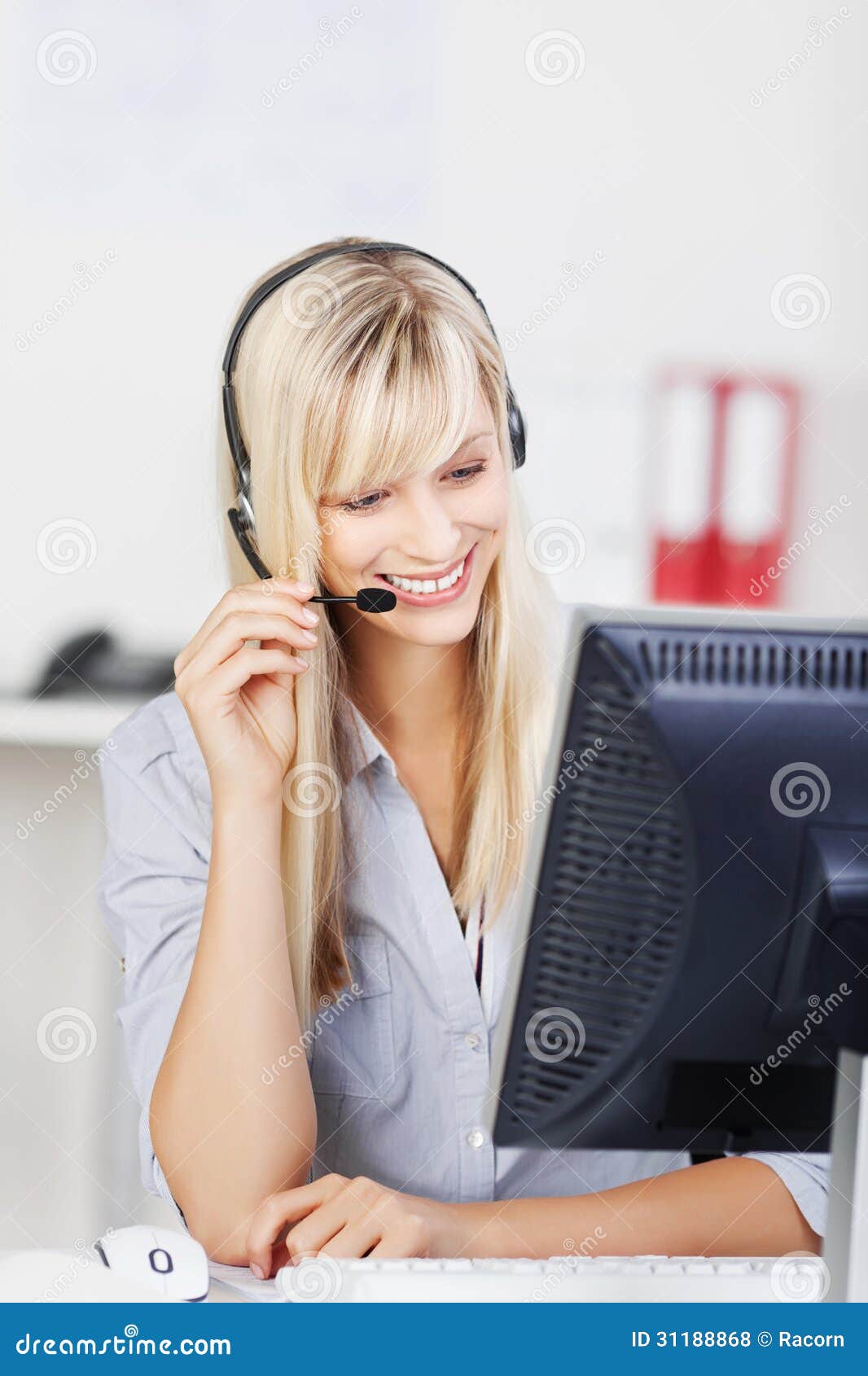 Female call center agent stock photo. Image of computer - 31188868