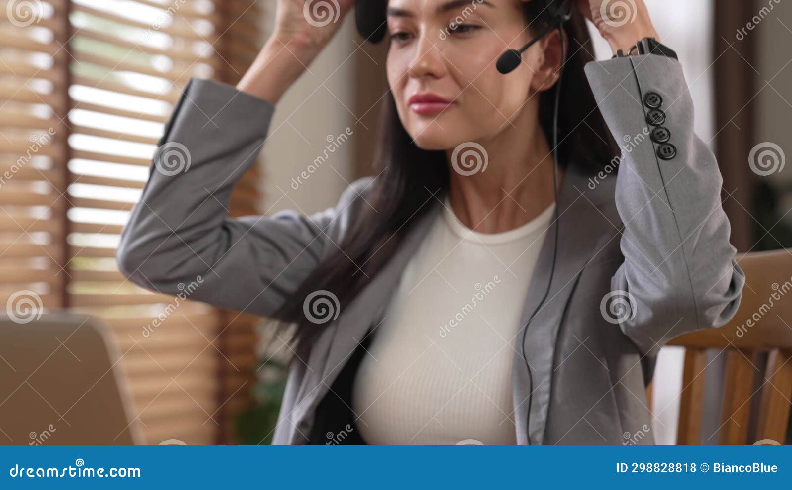 Female Call Center Operator or Customer Service Helpdesk Staff. Blithe Stock Footage - Video of ...