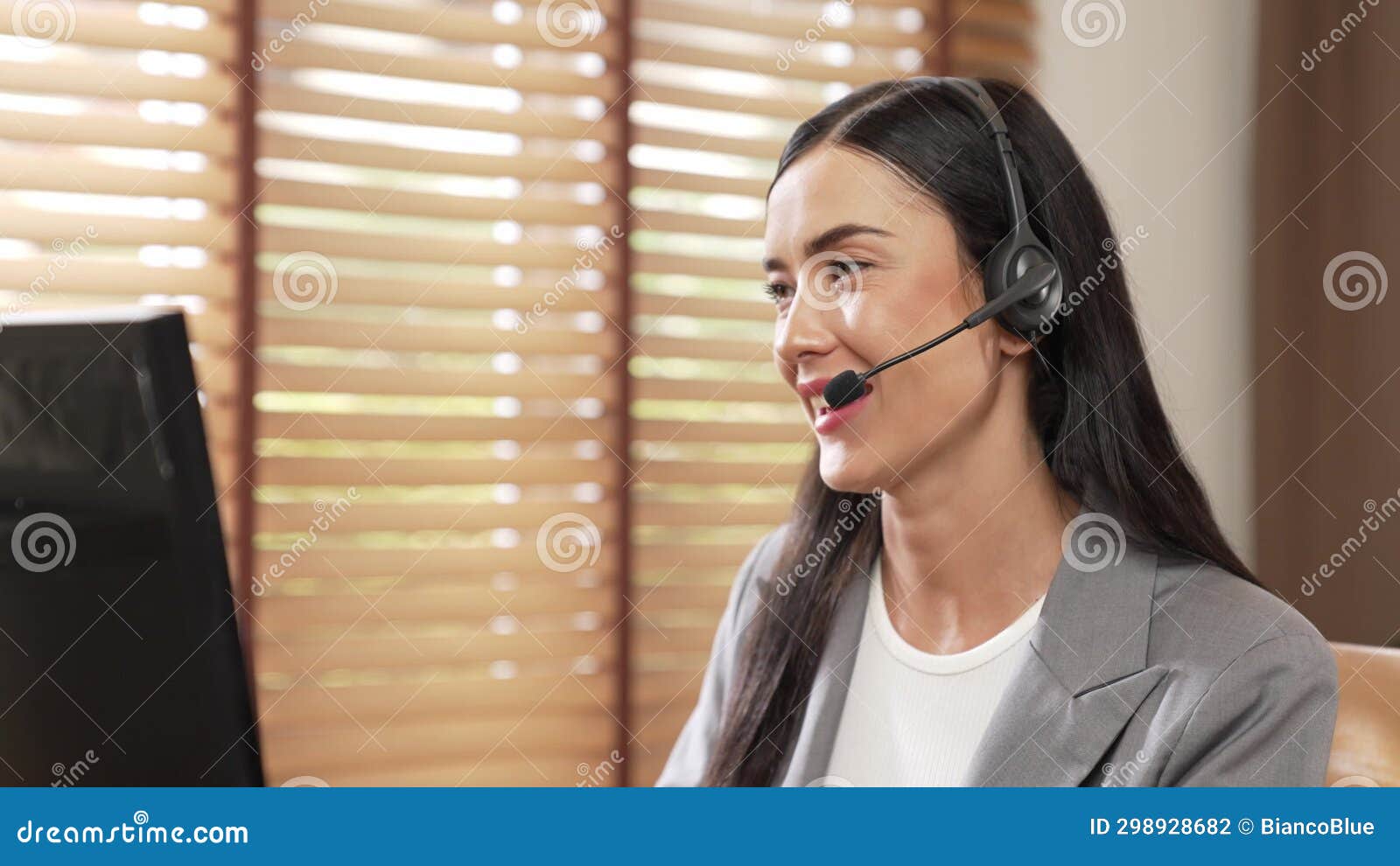 Female Call Center Operator or Customer Service Helpdesk Staff. Blithe Stock Footage - Video of ...