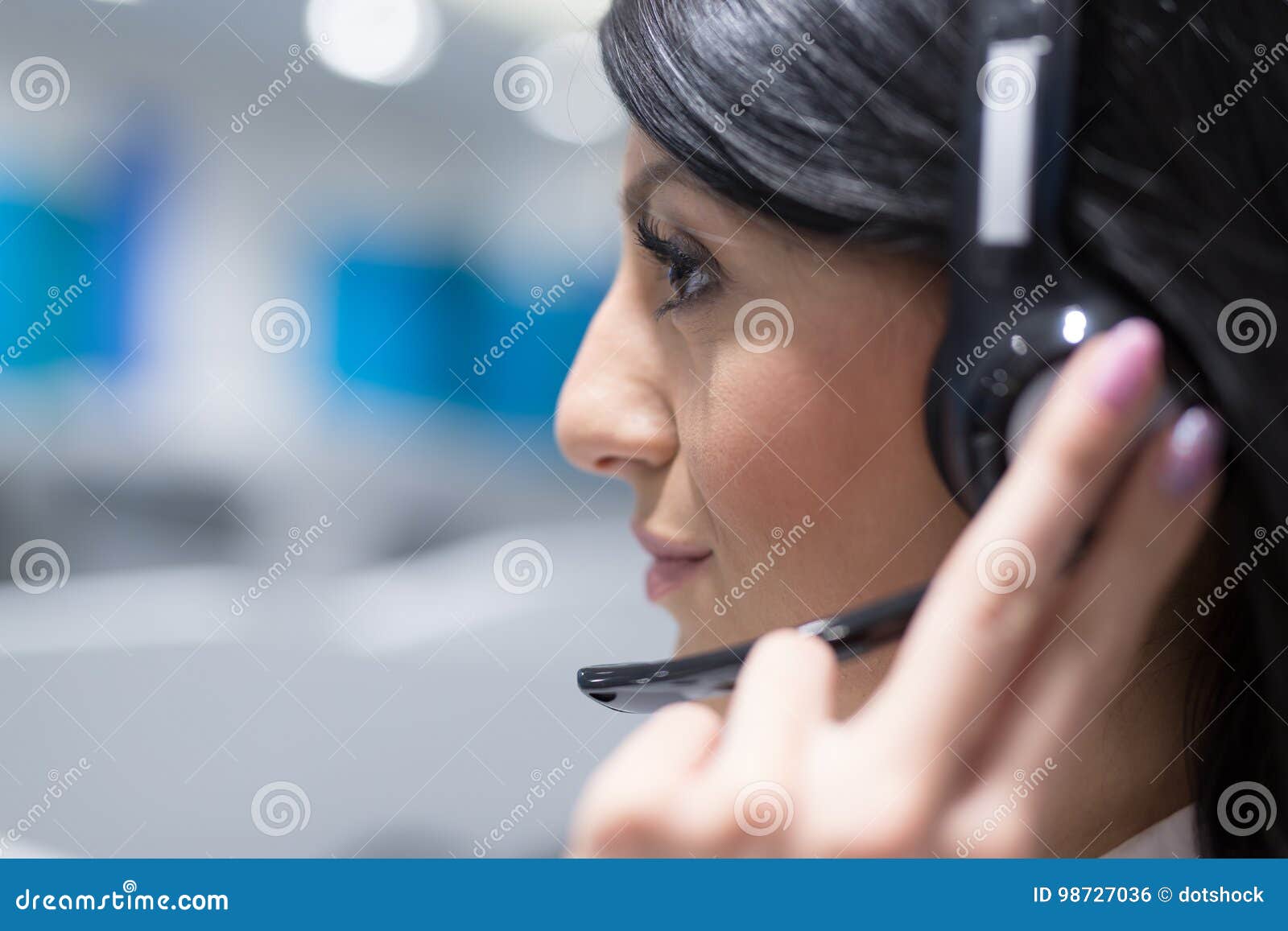 Female Call Centre Operator Doing Her Job Stock Photo - Image of girl ...