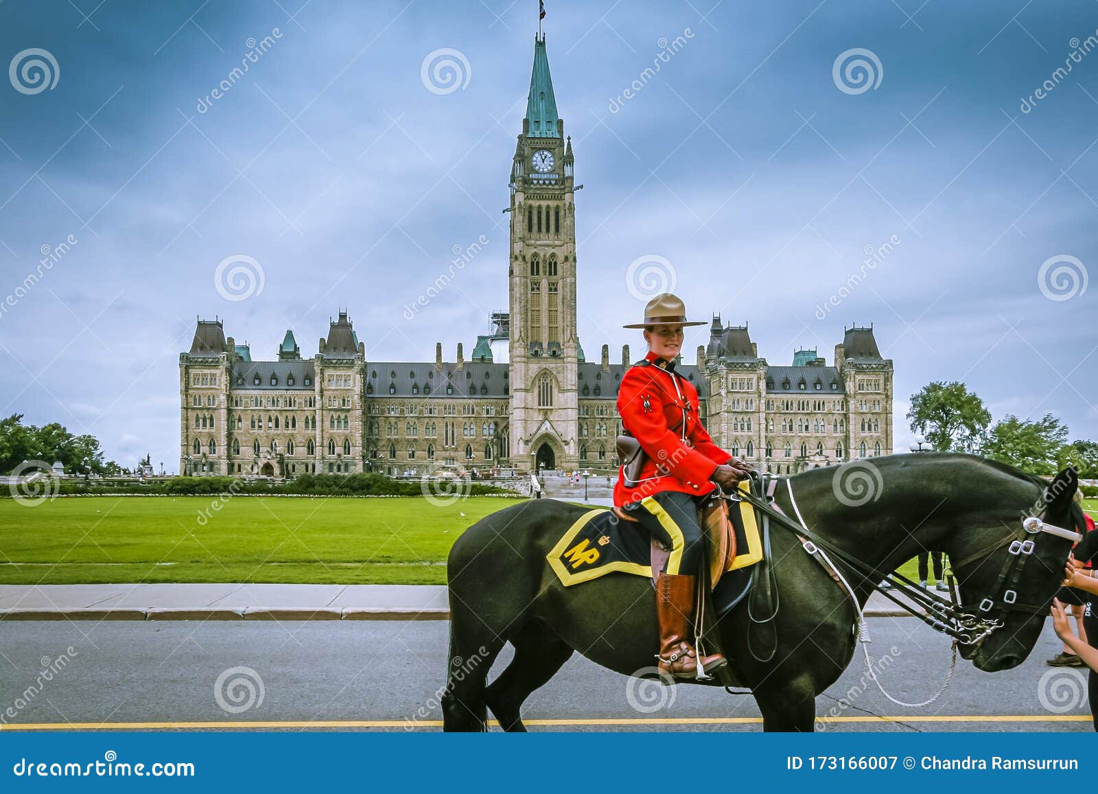 Female Canadian Mounted Police Officer At Parliament Hill Ottawa