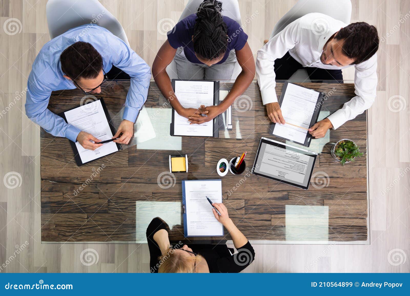 Female Candidate Attending Interview at Office Stock Image - Image of ...