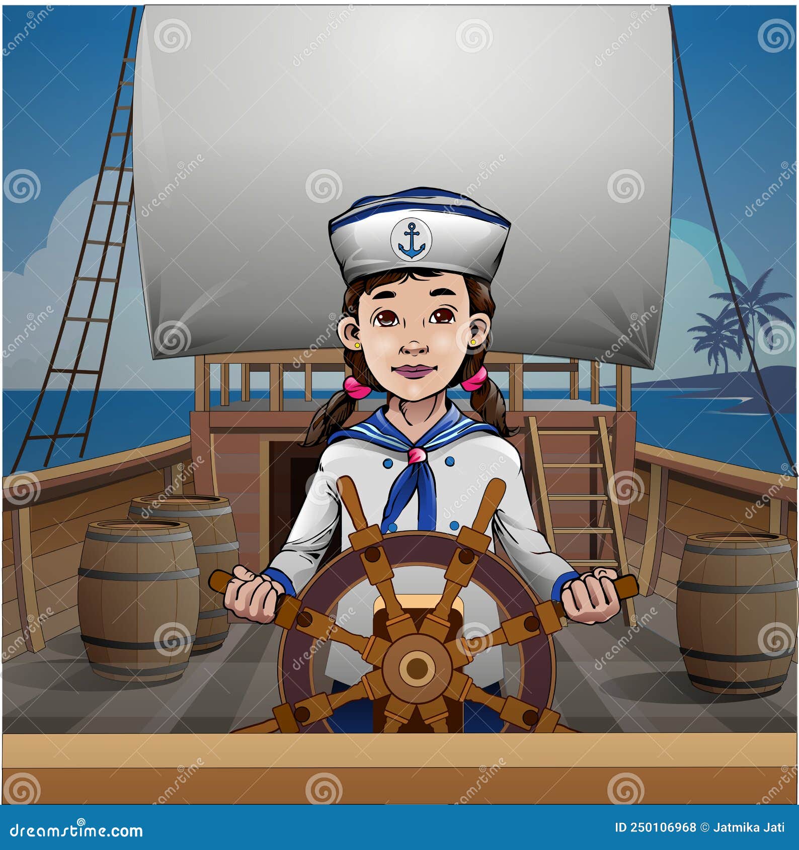Female captain stock vector. Illustration of people - 250106968