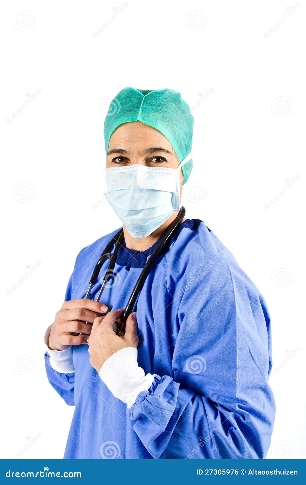 Female Cardiac Surgeon with Stethoscope Stock Photo - Image of medicine ...