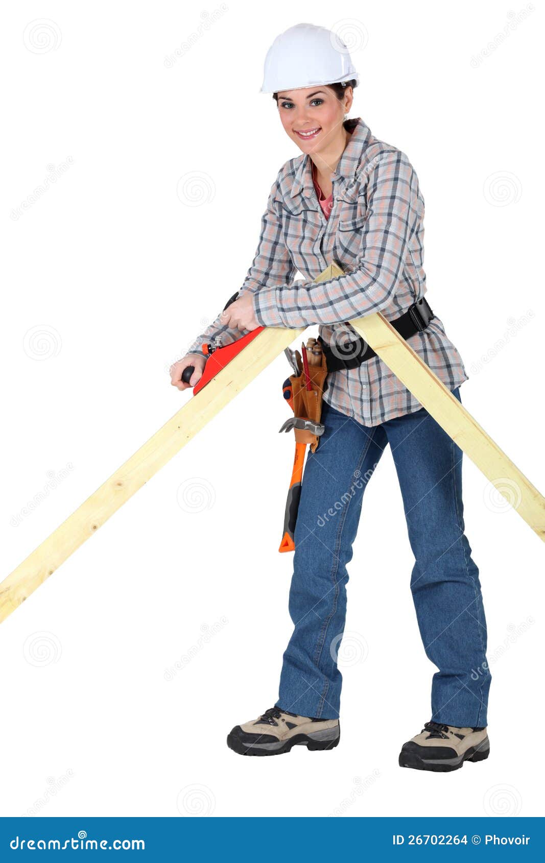 Female carpenter stock photo. Image of length, construction - 26702264