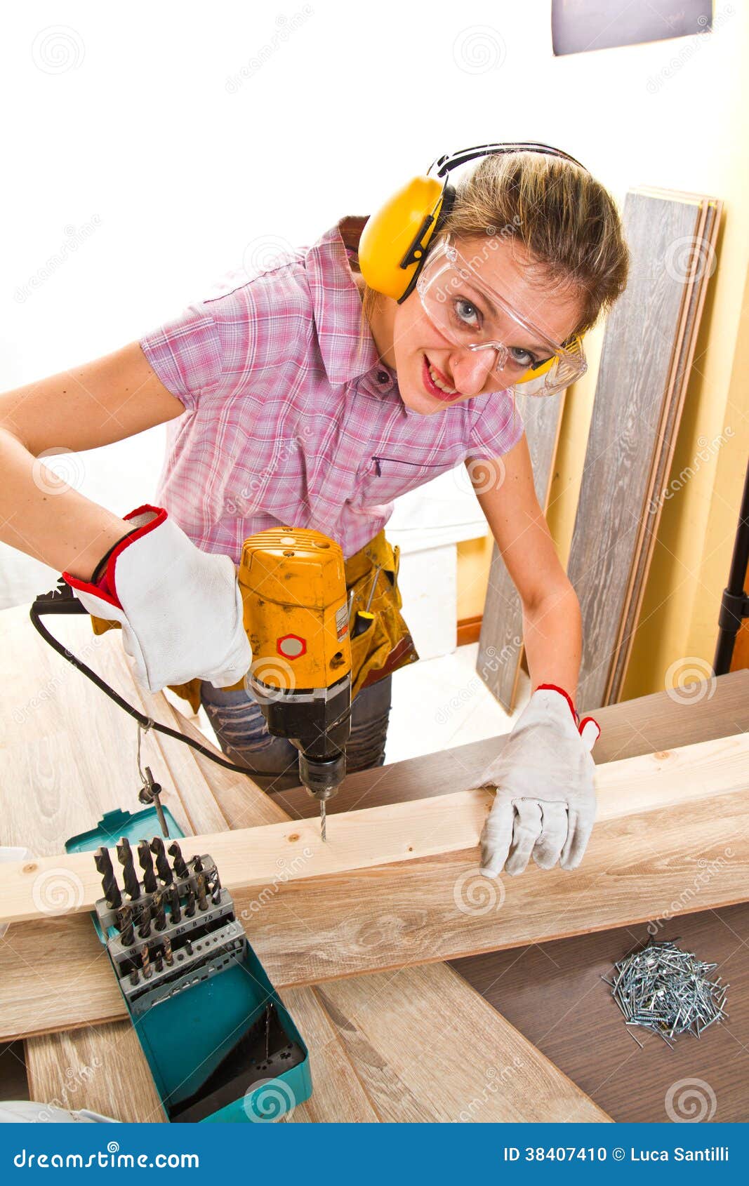 Female carpenter stock photo. Image of handy, posing - 38407410