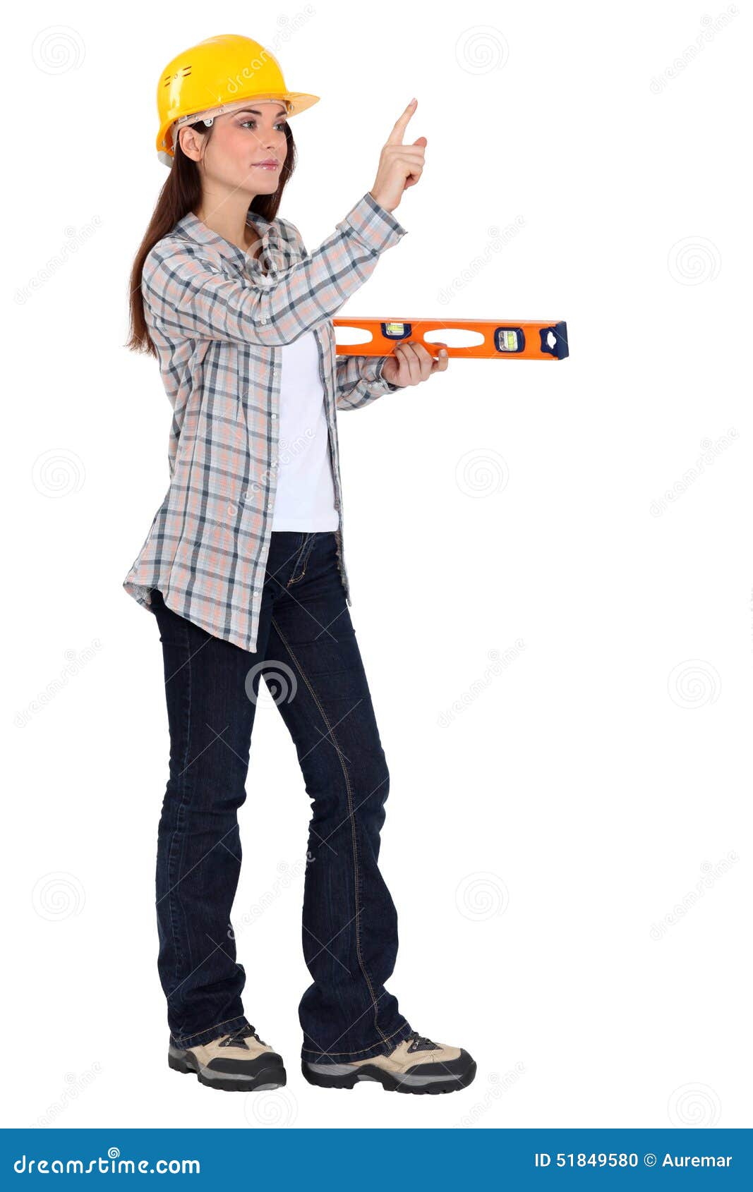 Female Carpenter With Ruler Royalty-Free Stock Image | CartoonDealer ...