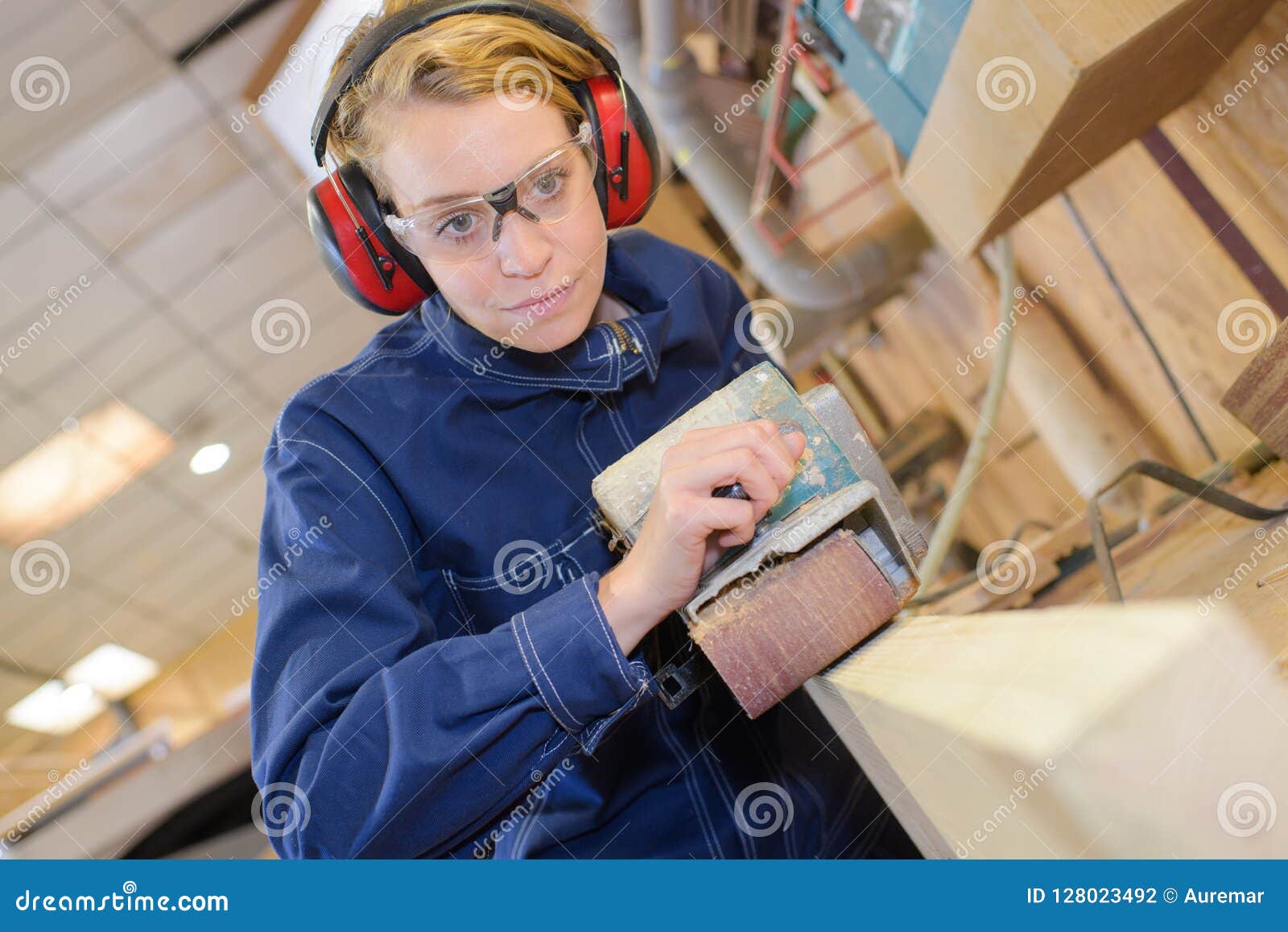 Female carpenter at work stock photo. Image of build - 128023492