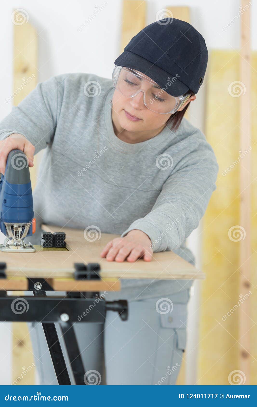 Female Carpentry Entrepreneur Working Hard Stock Image - Image of ...