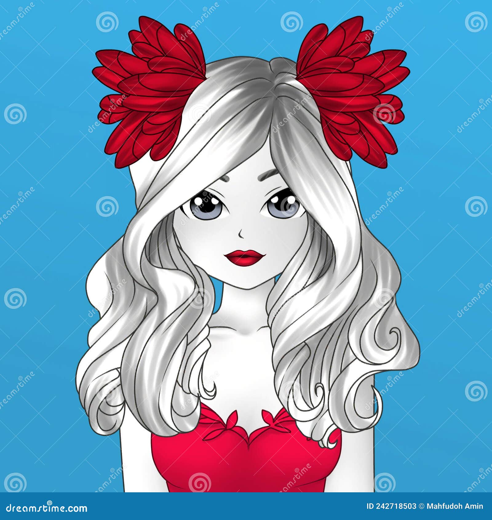 Female Cartoon Character Ilustration Stock Illustration - Illustration ...