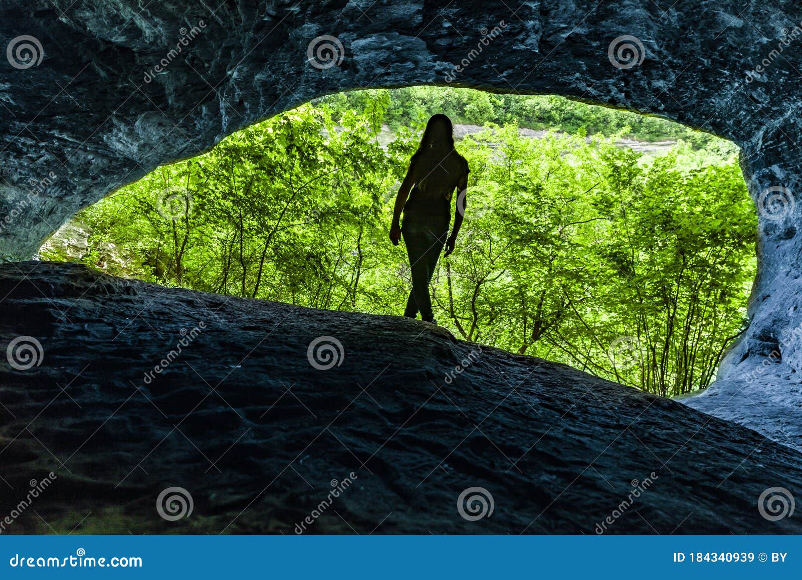 Female in a cave stock image. Image of black, exploration - 184340939