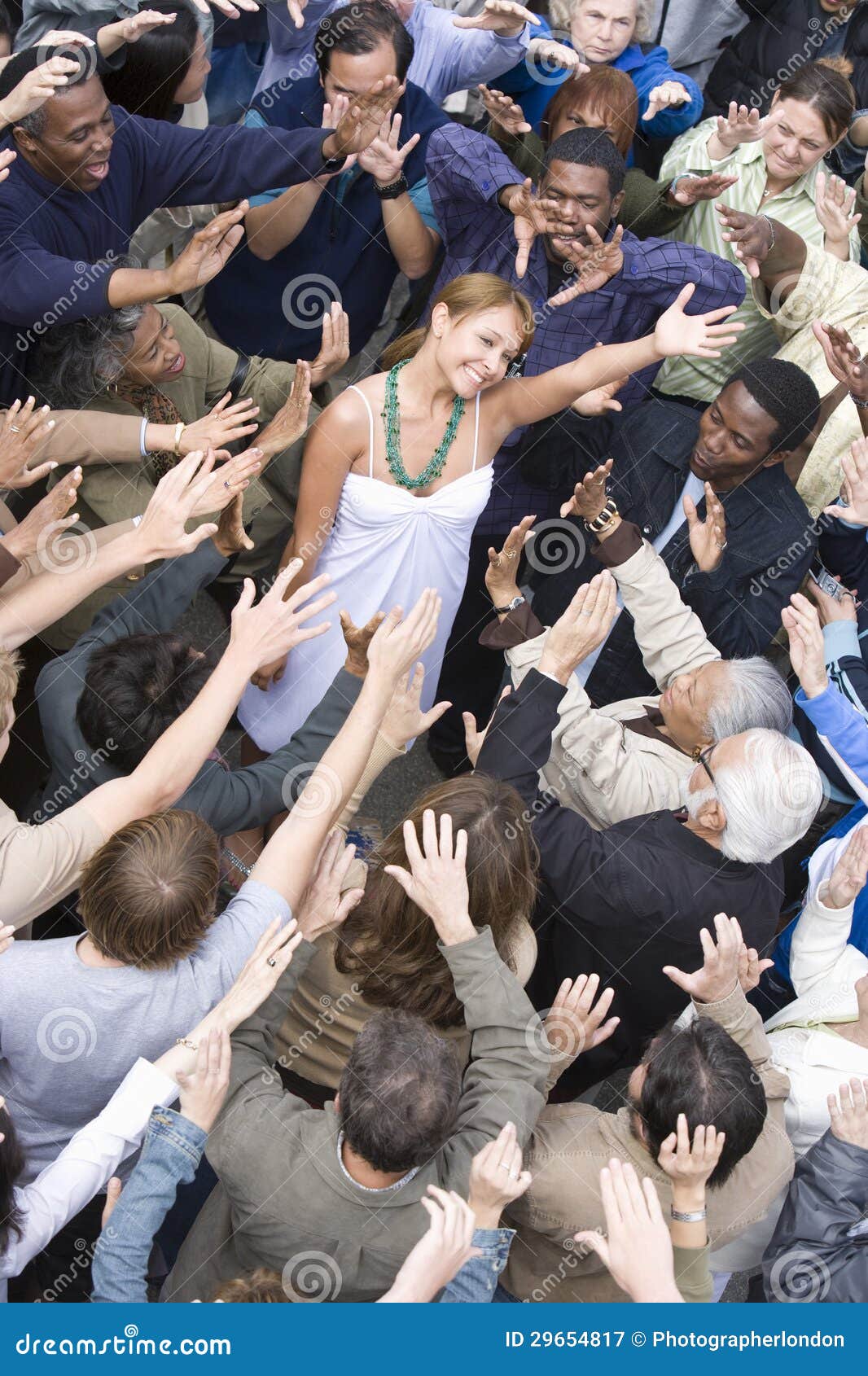 Female Celeb Amidst Around Her Stock Image - Image of renown, african ...