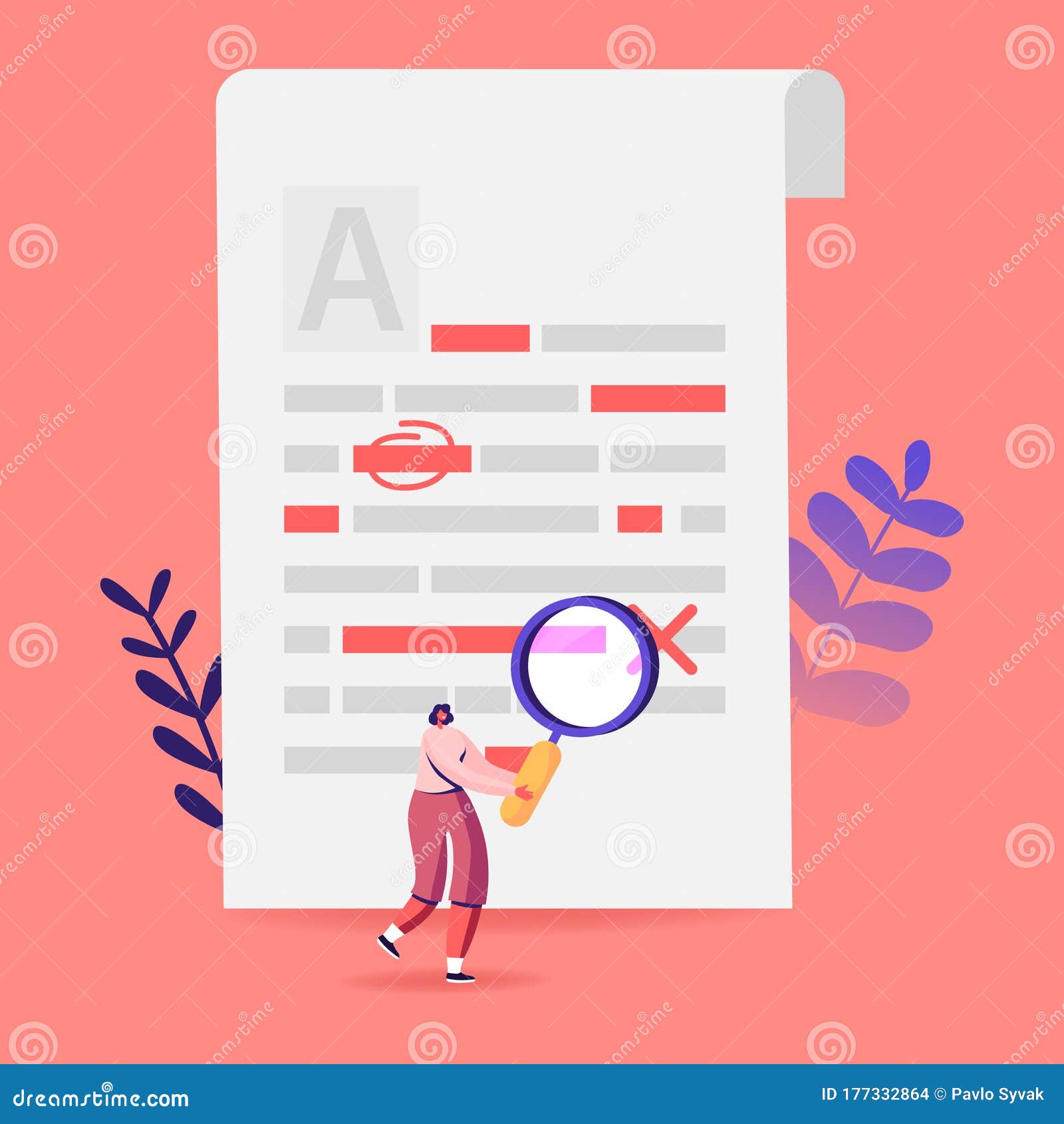 Female Character with Huge Magnifying Glass Edit and Correct Mistakes ... Female Character with Huge Magnifying Glass Edit and Correct Mistakes ...
