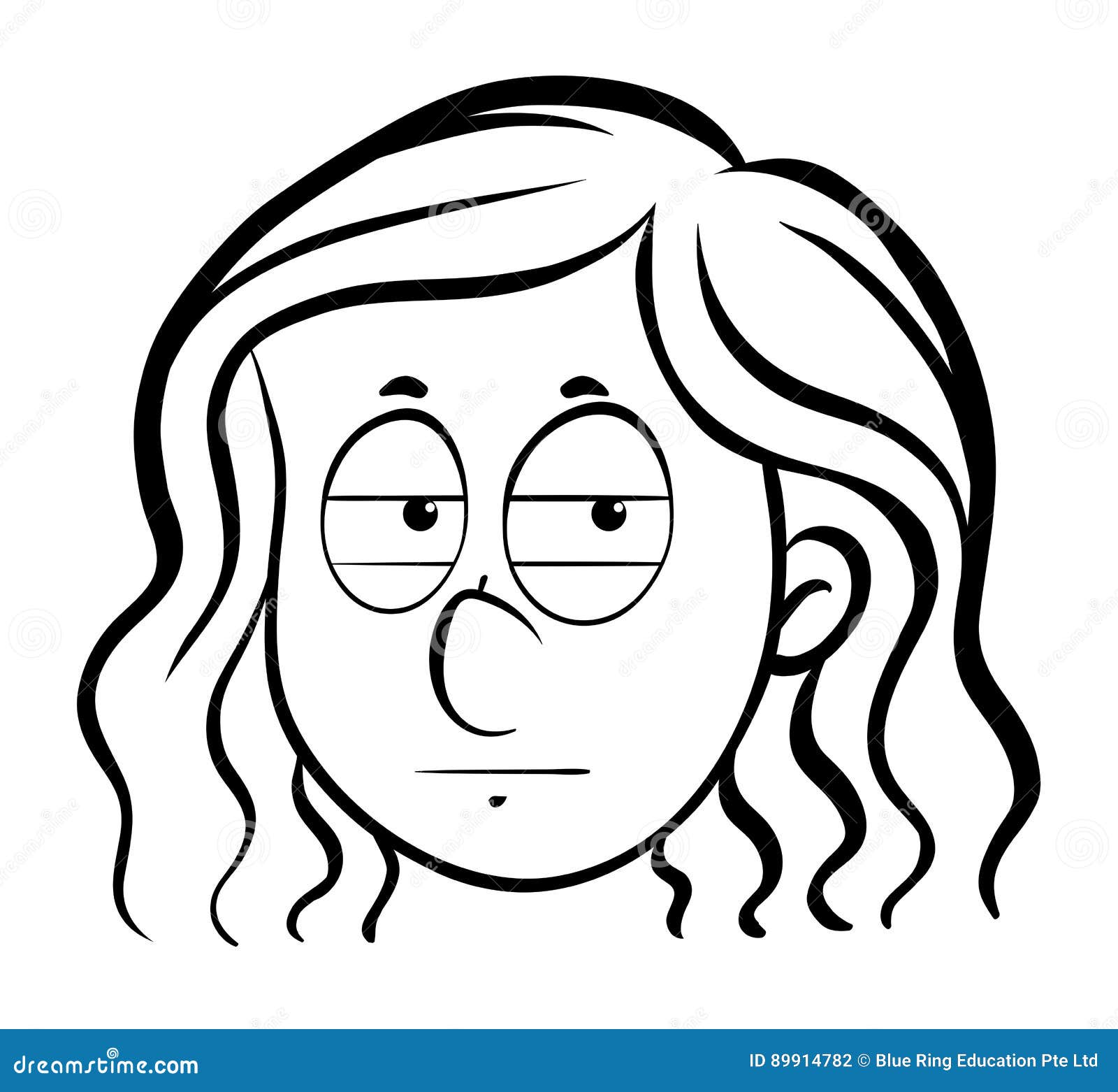 Female Character with Sad Face Stock Vector - Illustration of face ...