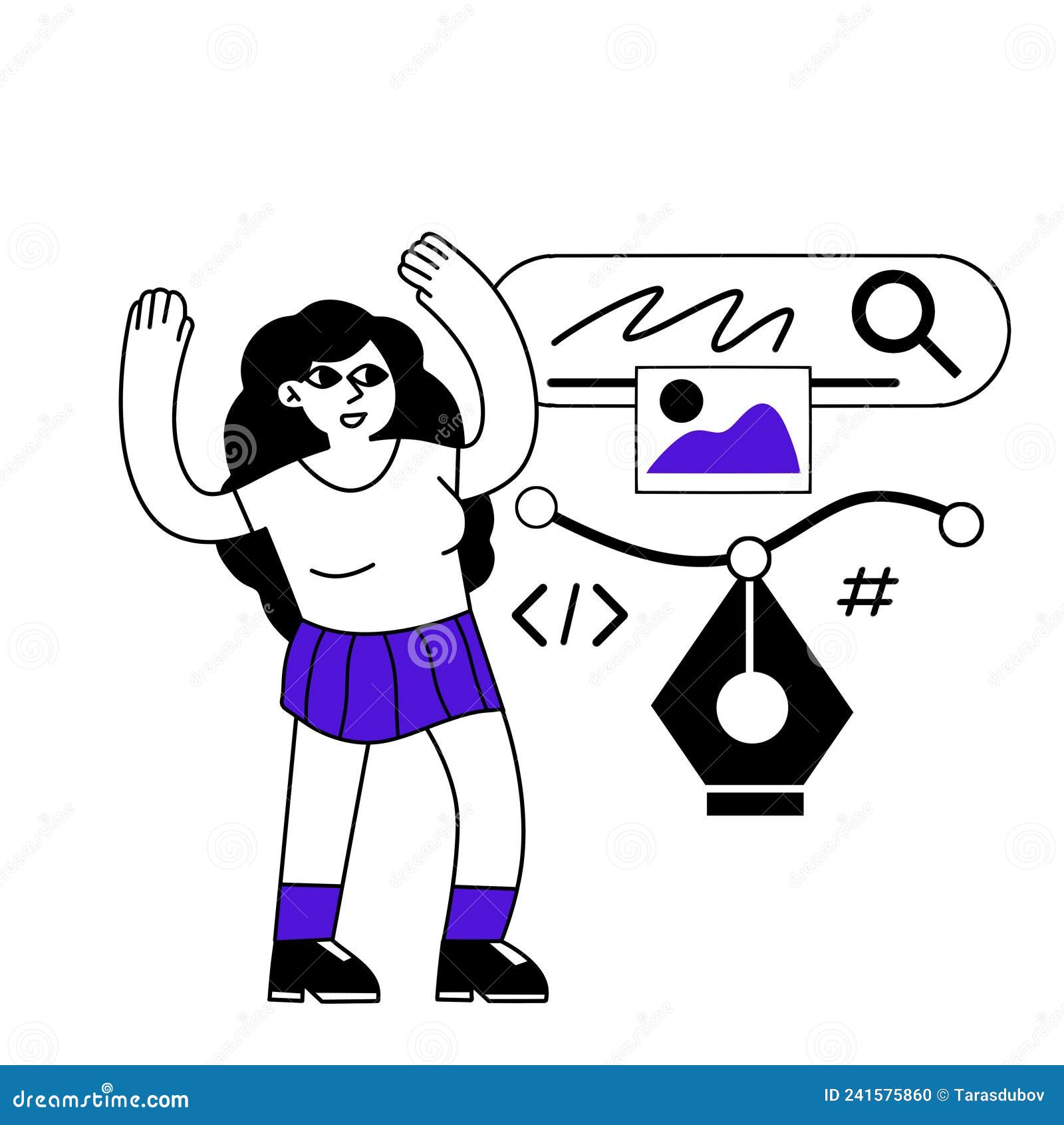 Female Character Web Designer. Website Development. Coding and ...