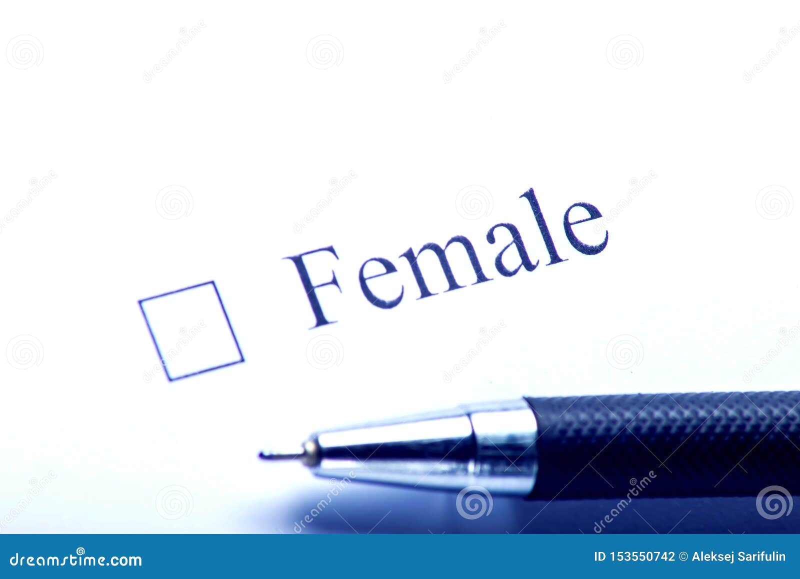 Female - Checkbox with a Cross on White Paper with Pen. Checklist ...