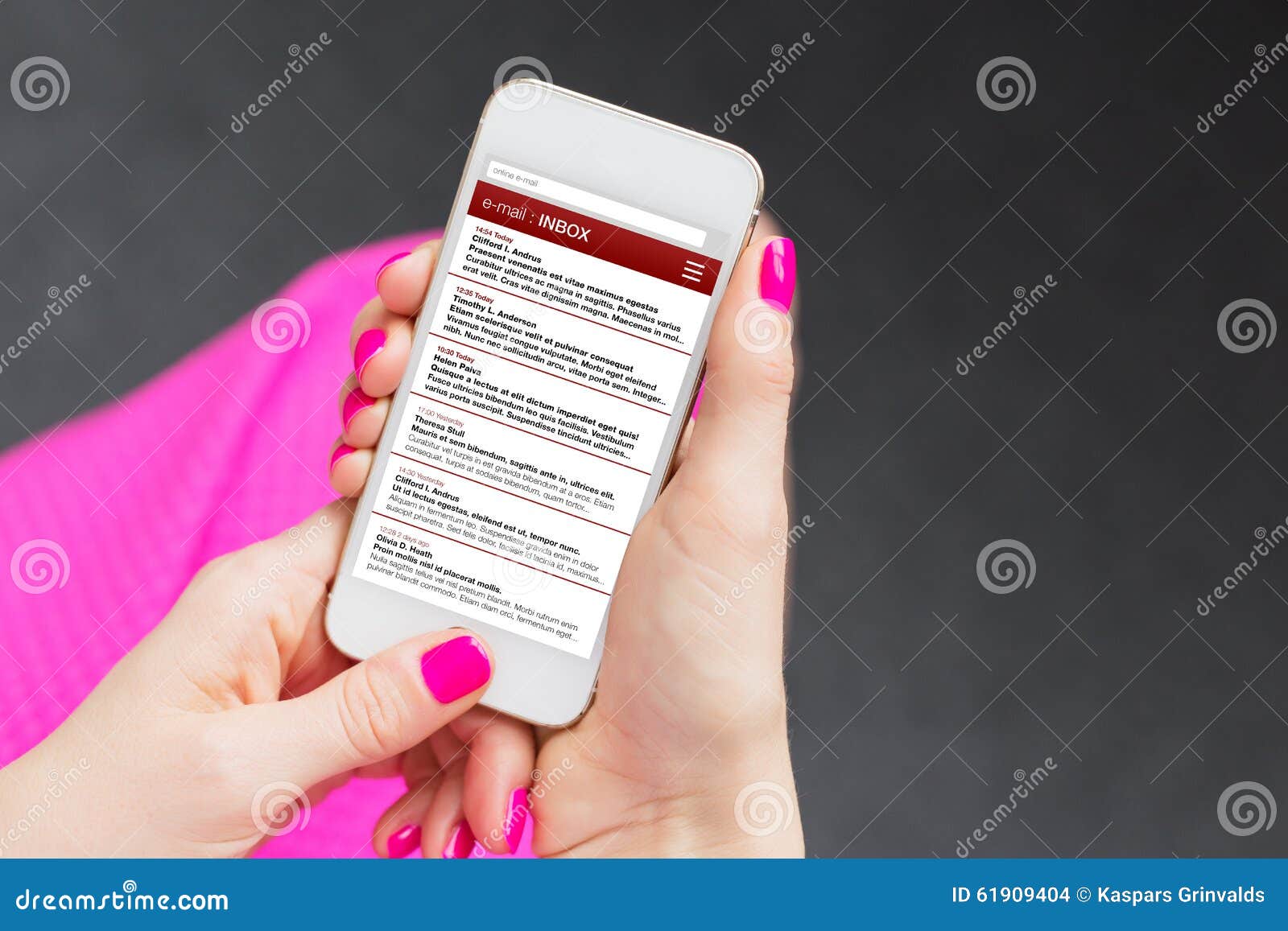 Female checking her email stock photo. Image of businesswoman - 61909404