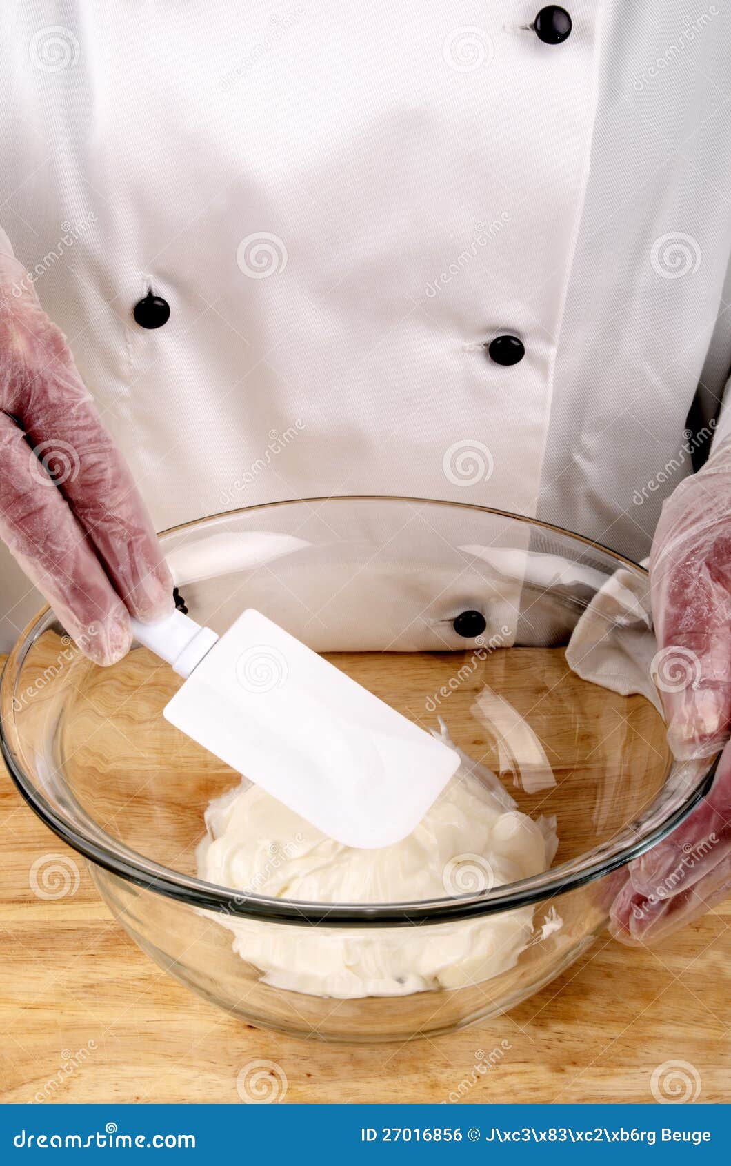 Female Chef with Freshly Made Mayonnaise Stock Photo - Image of ...