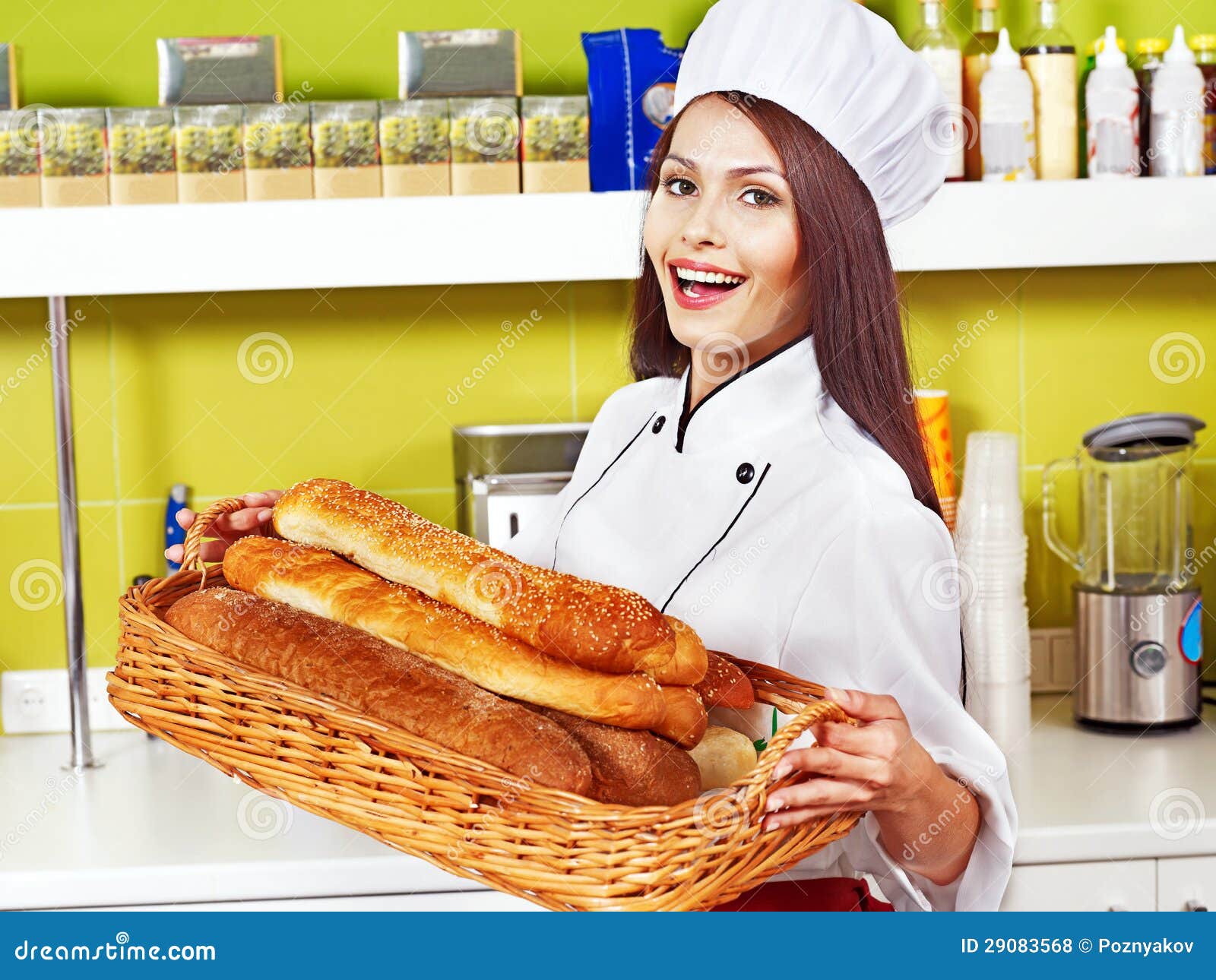 Female chef holding food. stock photo. Image of girl - 29083568