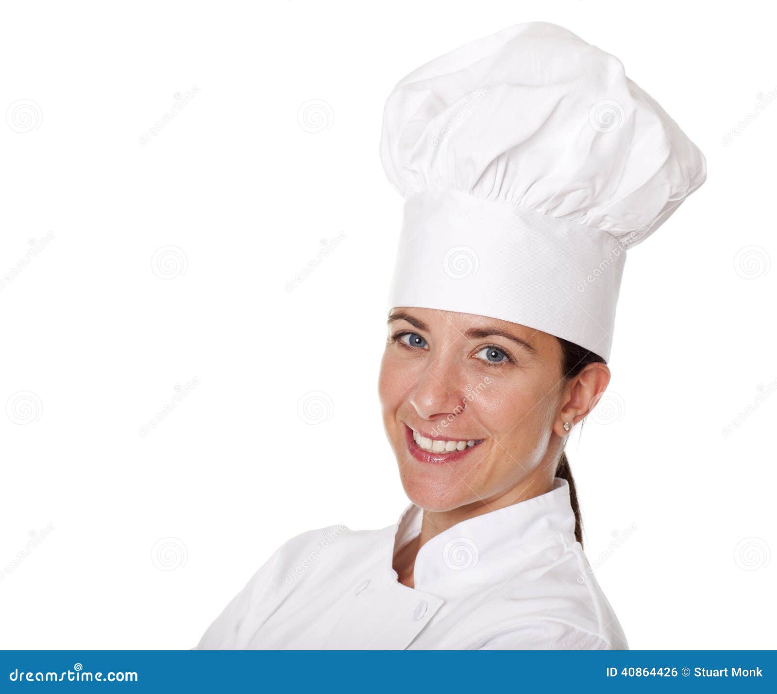 Female Chef stock photo. Image of blue, cook, happy, lady - 40864426