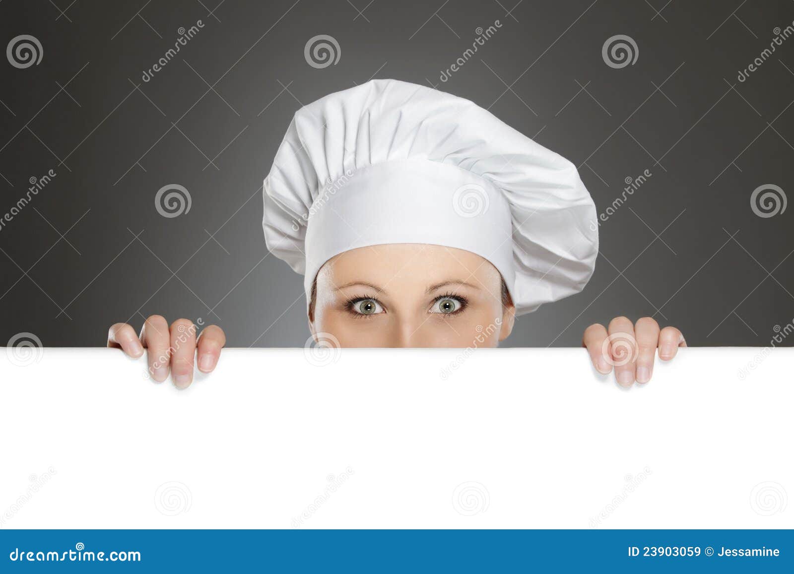 Female Chef Looking Over Billboard Stock Image - Image of person ...
