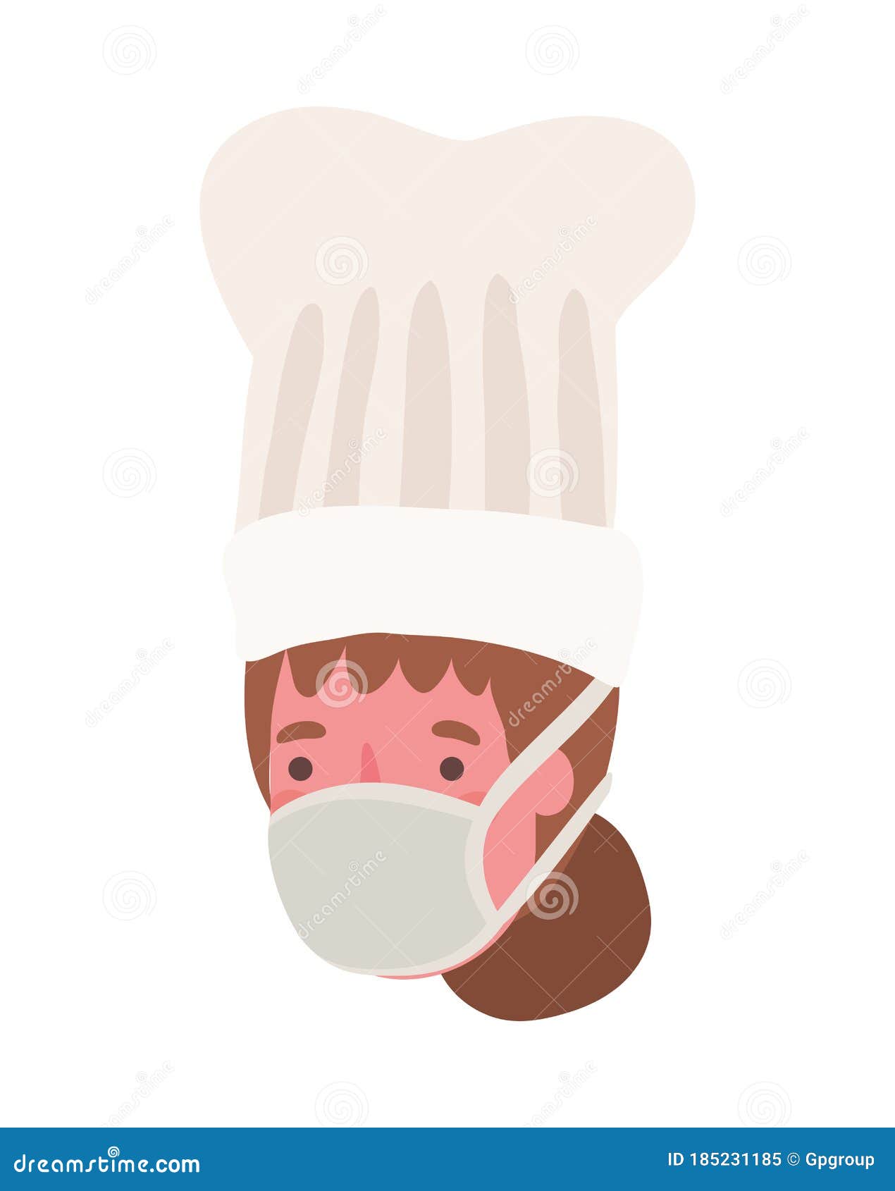 Female Chef with Mask Vector Design Stock Vector - Illustration of ...