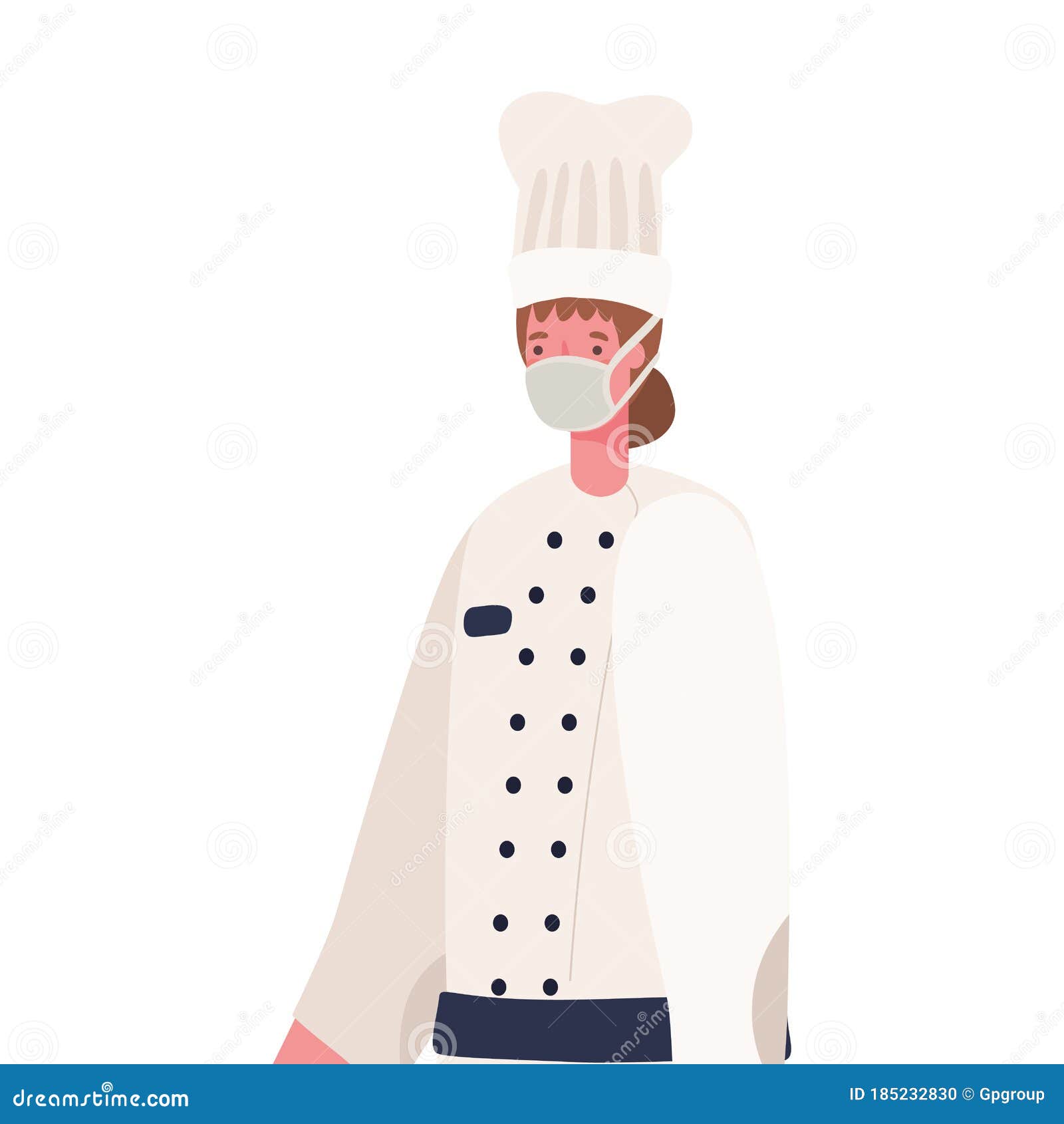 Female Chef with Mask Vector Design Stock Vector - Illustration of ...
