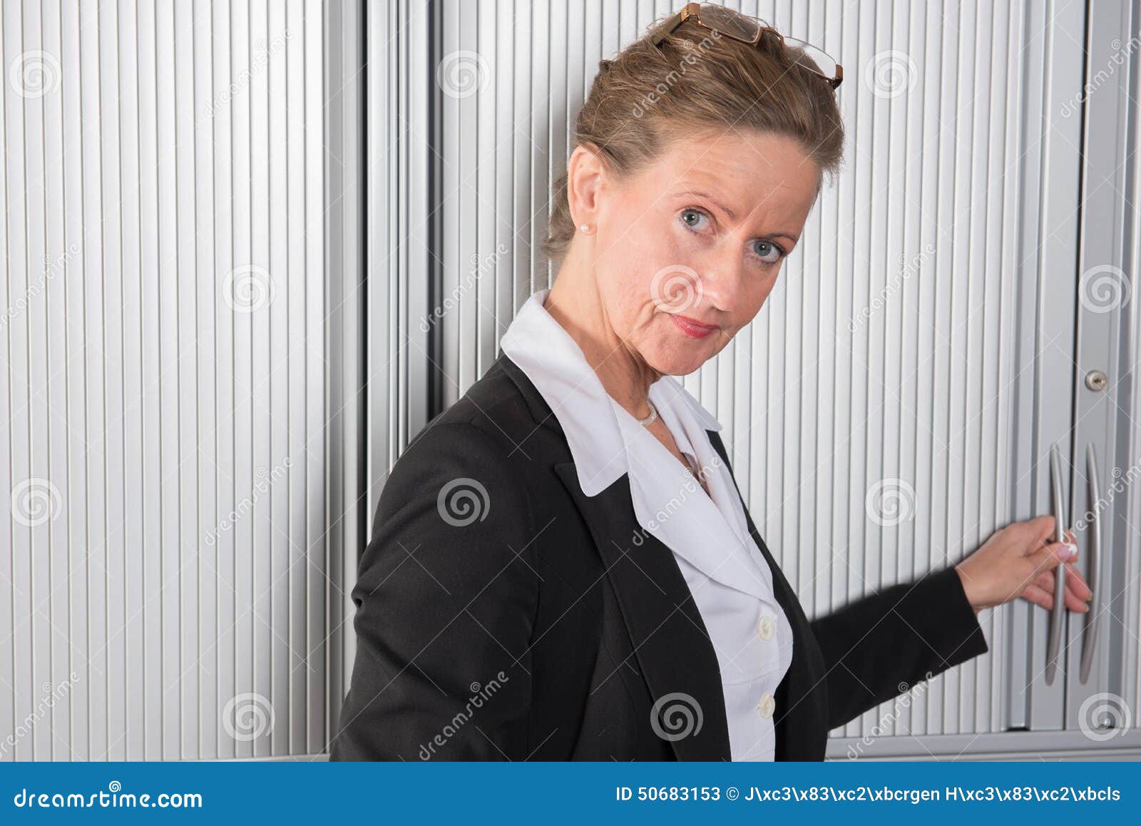 Female Chef in the Office at Cupboard Stock Image - Image of ager ...