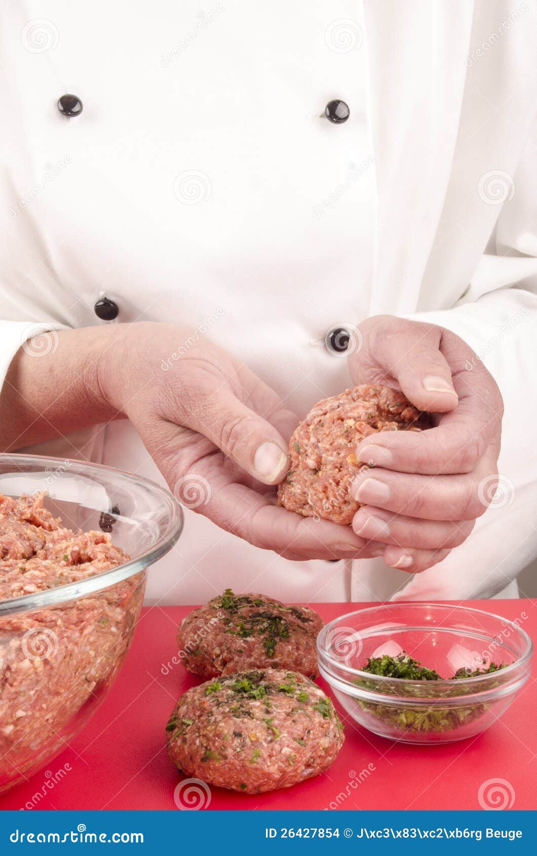 Female Chef Preparing Meat Balls Stock Photo - Image of colorcoded ...