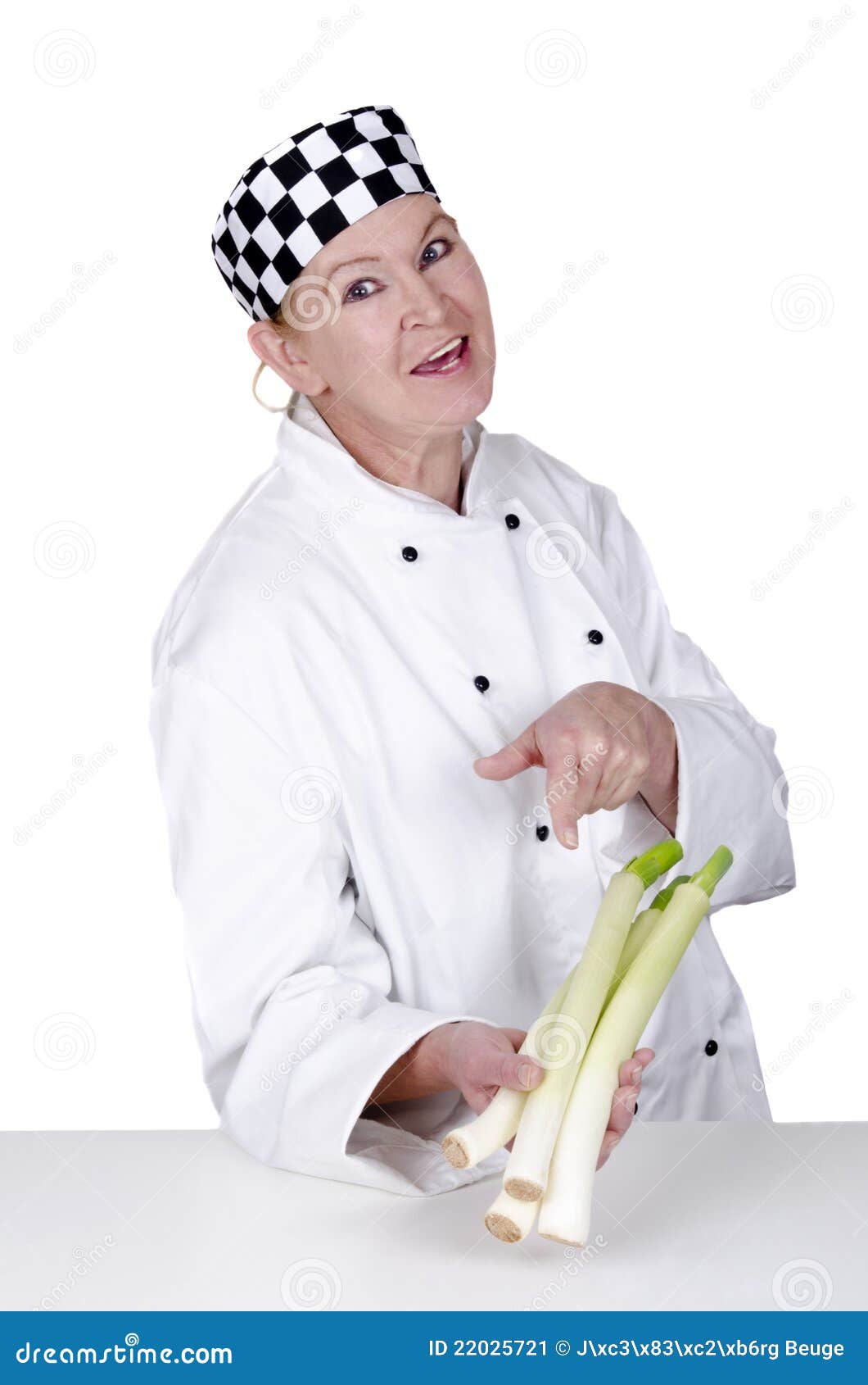 Female Chef Shows Her Index Finger Stock Photos - Free & Royalty-Free ...