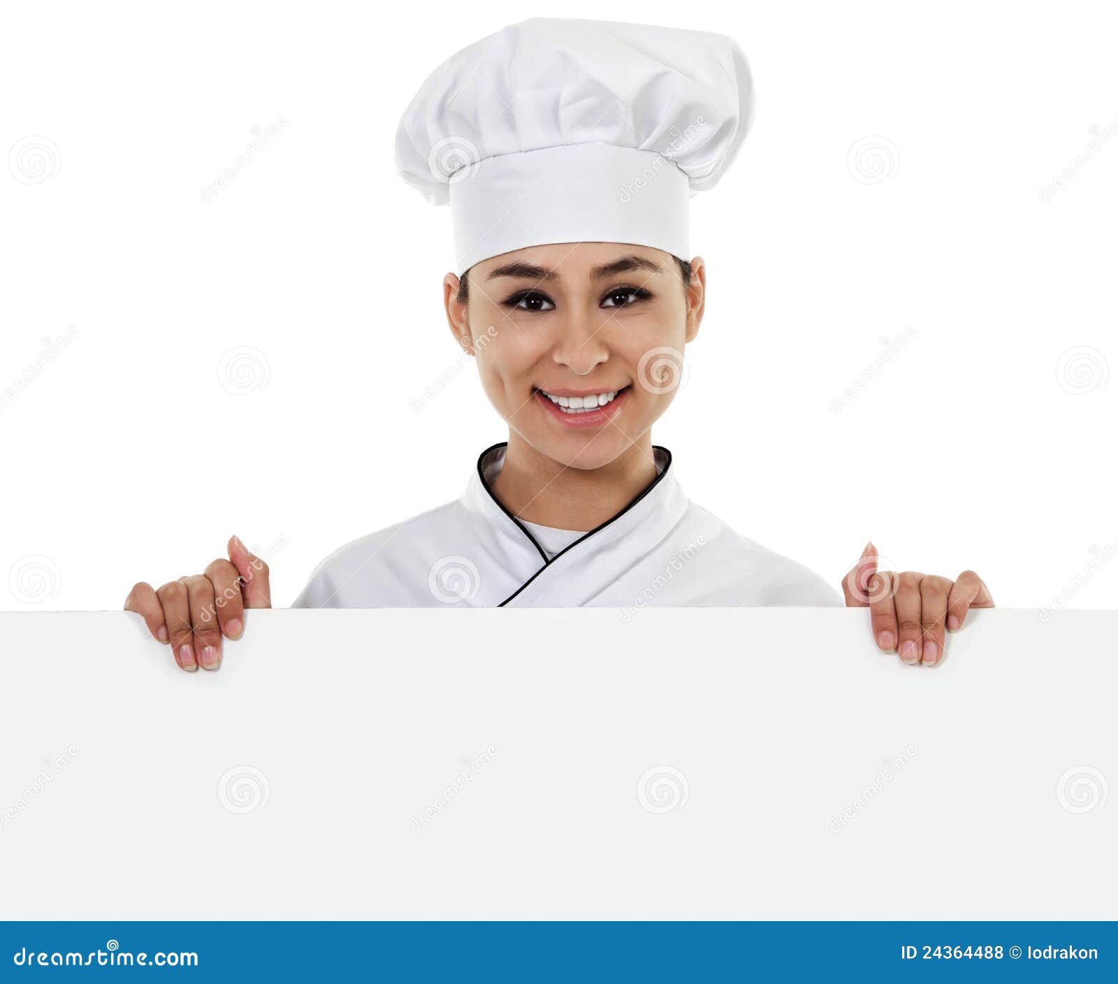 Female Chef with Sign stock photo. Image of labor, copy - 24364488