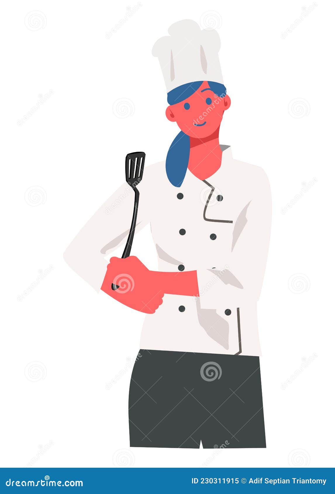 Female Chef. Simple Flat Illustration. Stock Vector - Illustration of ...