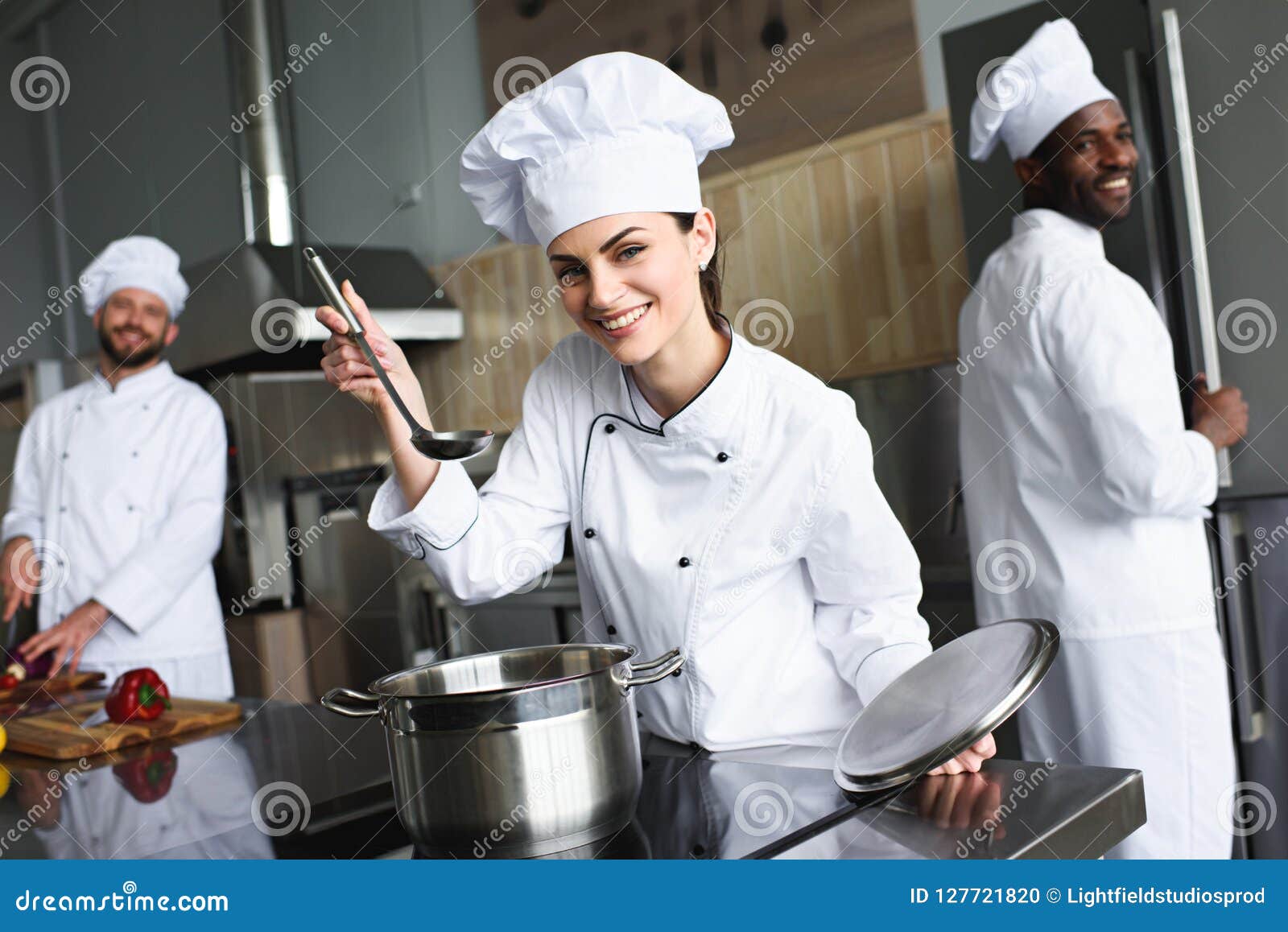 Female Chef Tasting Dish by Her Stock Photo - Image of africanamerican ...
