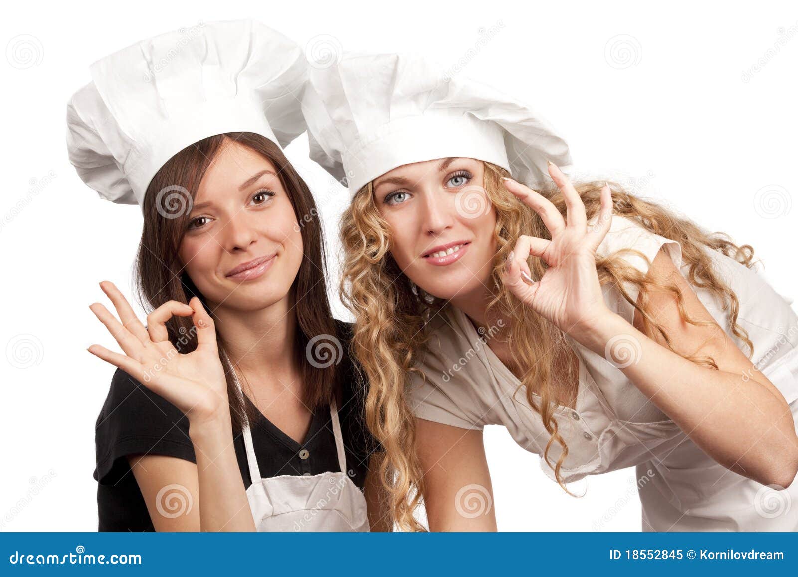 Female chefs with ok sign stock image. Image of idea - 18552845