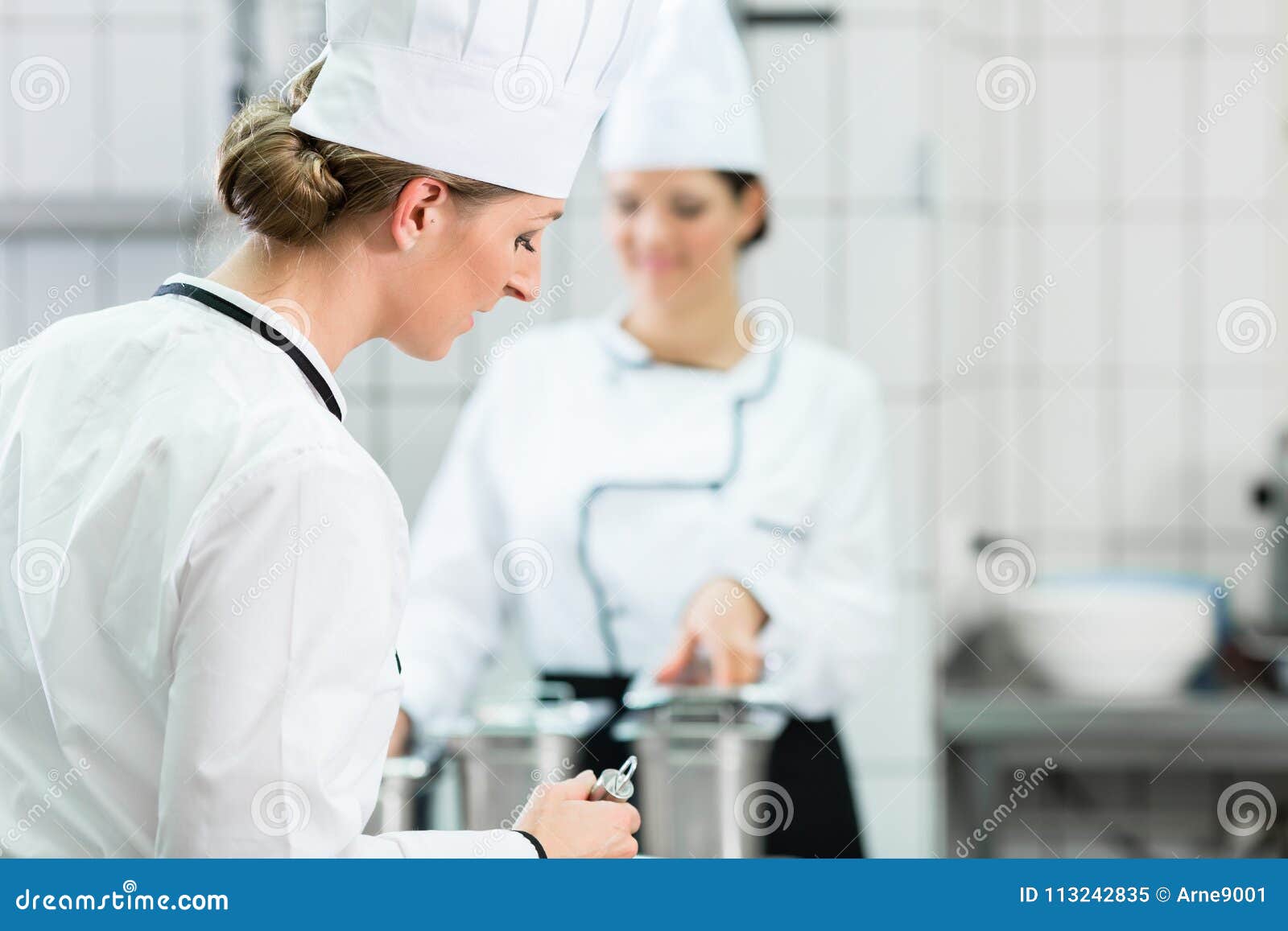 Female Chefs at Work in System Catering Stock Image - Image of chef ...