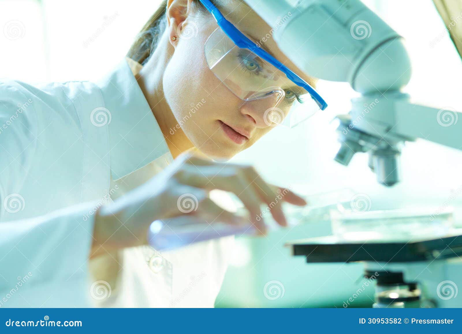 Female chemist stock photo. Image of beautiful, flask - 30953582