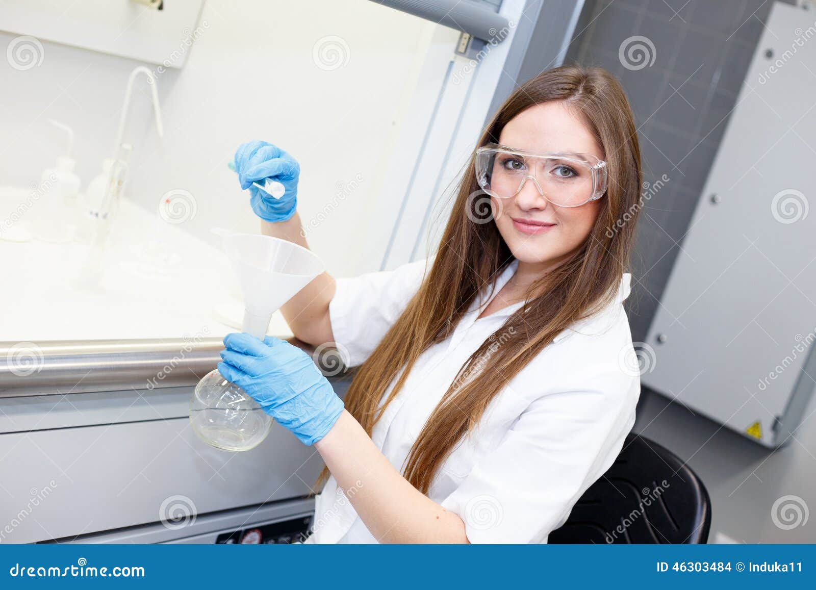 Female chemist in work stock photo. Image of science - 46303484