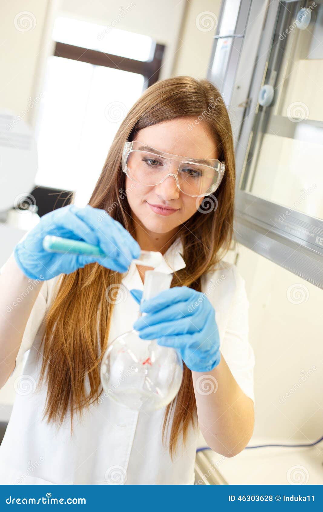 Female chemist stock photo. Image of glasses, chemist - 46303628
