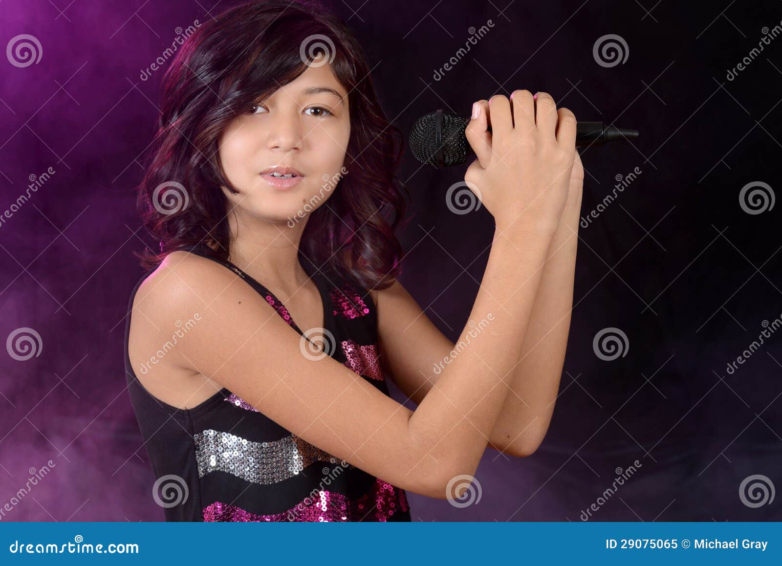 Female child singer stock image. Image of party, concert - 29075065