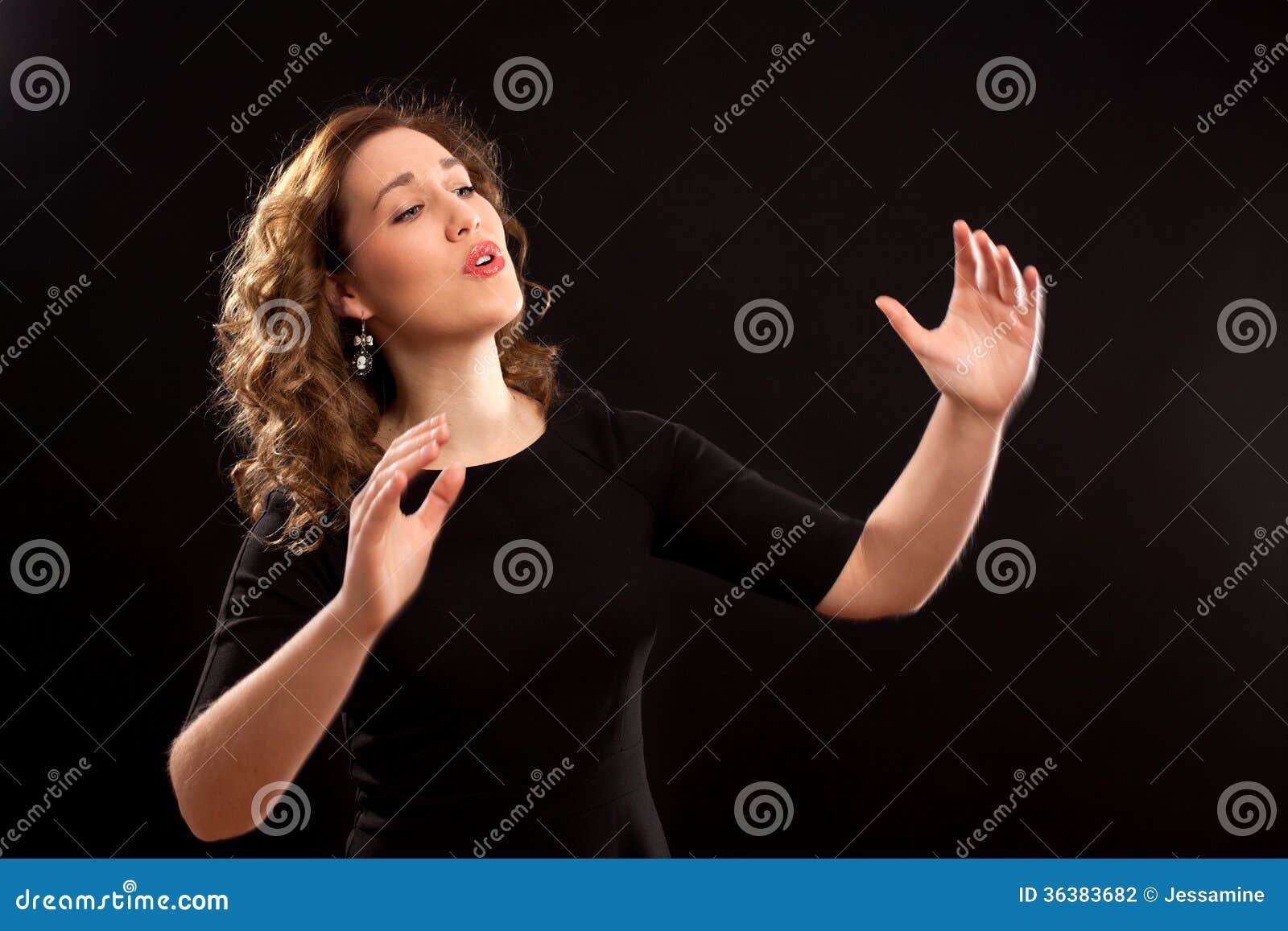 Female choir conductor stock photo. Image of hands, stage - 36383682