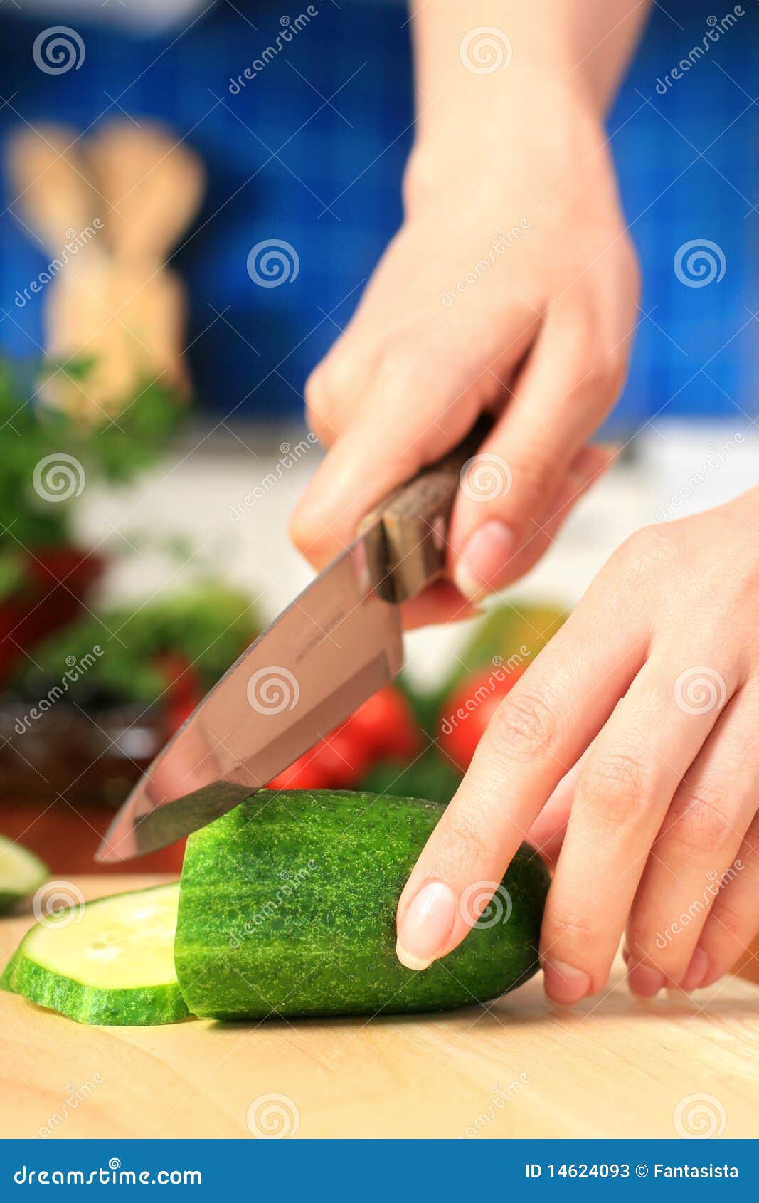 Female Chopping Food Ingredients. Stock Image - Image of herb, onion ...