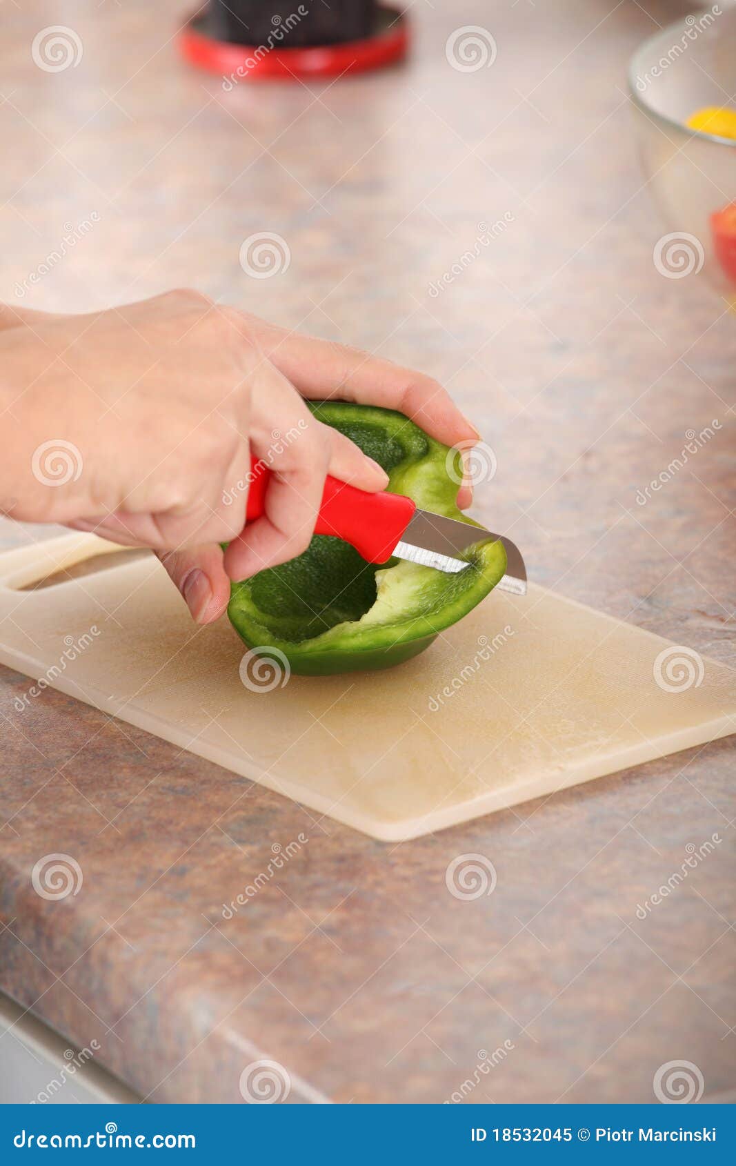 Female Chopping Food Ingredients Stock Image - Image of female, knife ...