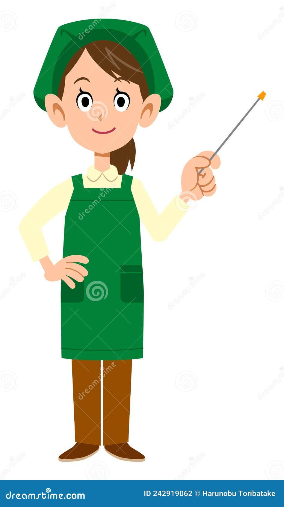 A Female Clerk in a Supermarket Explaining with a Pointer Stock Vector ...