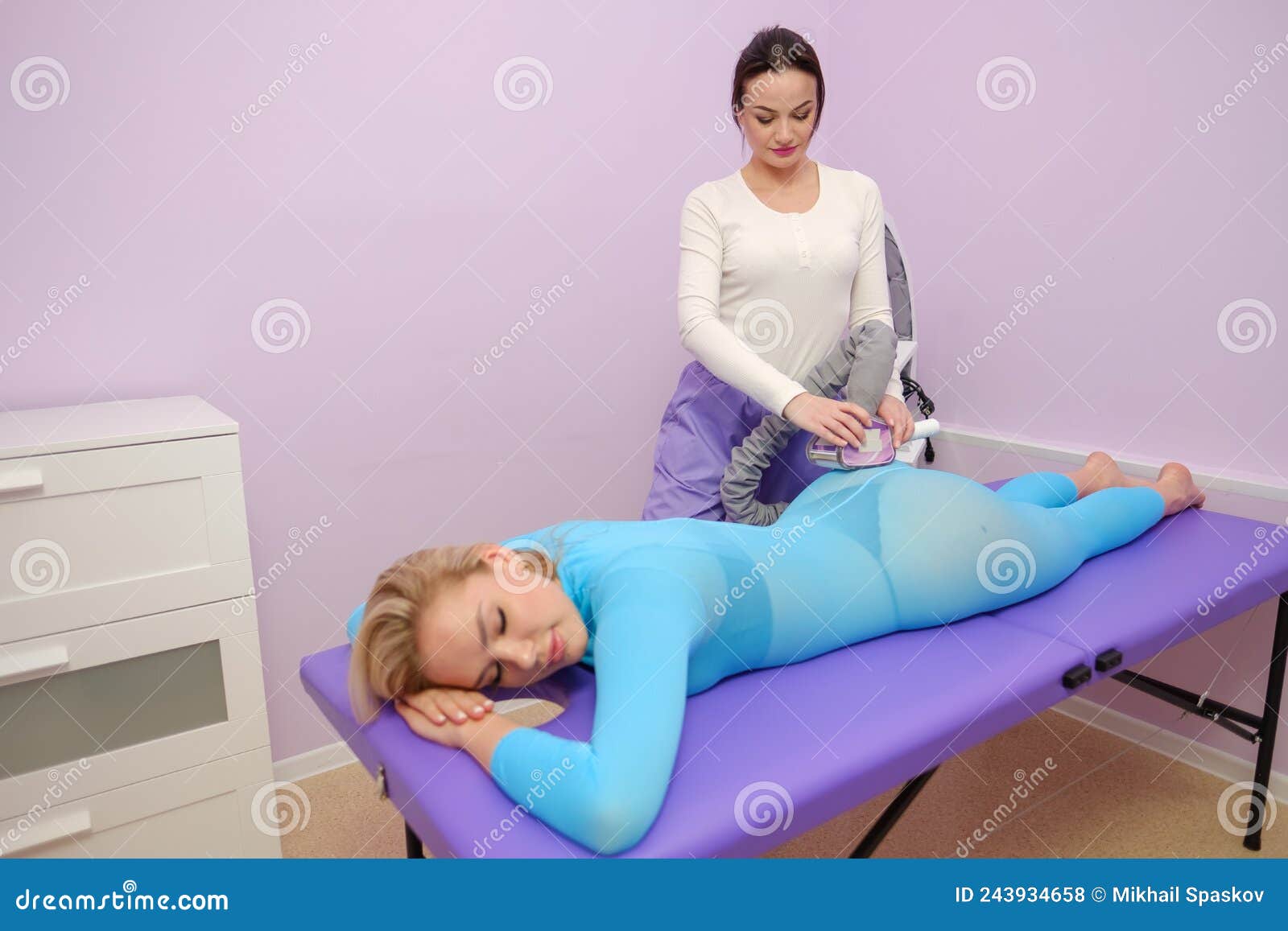A Female Client Receives A Lpg Massage In A Beauty Clinic Beauty