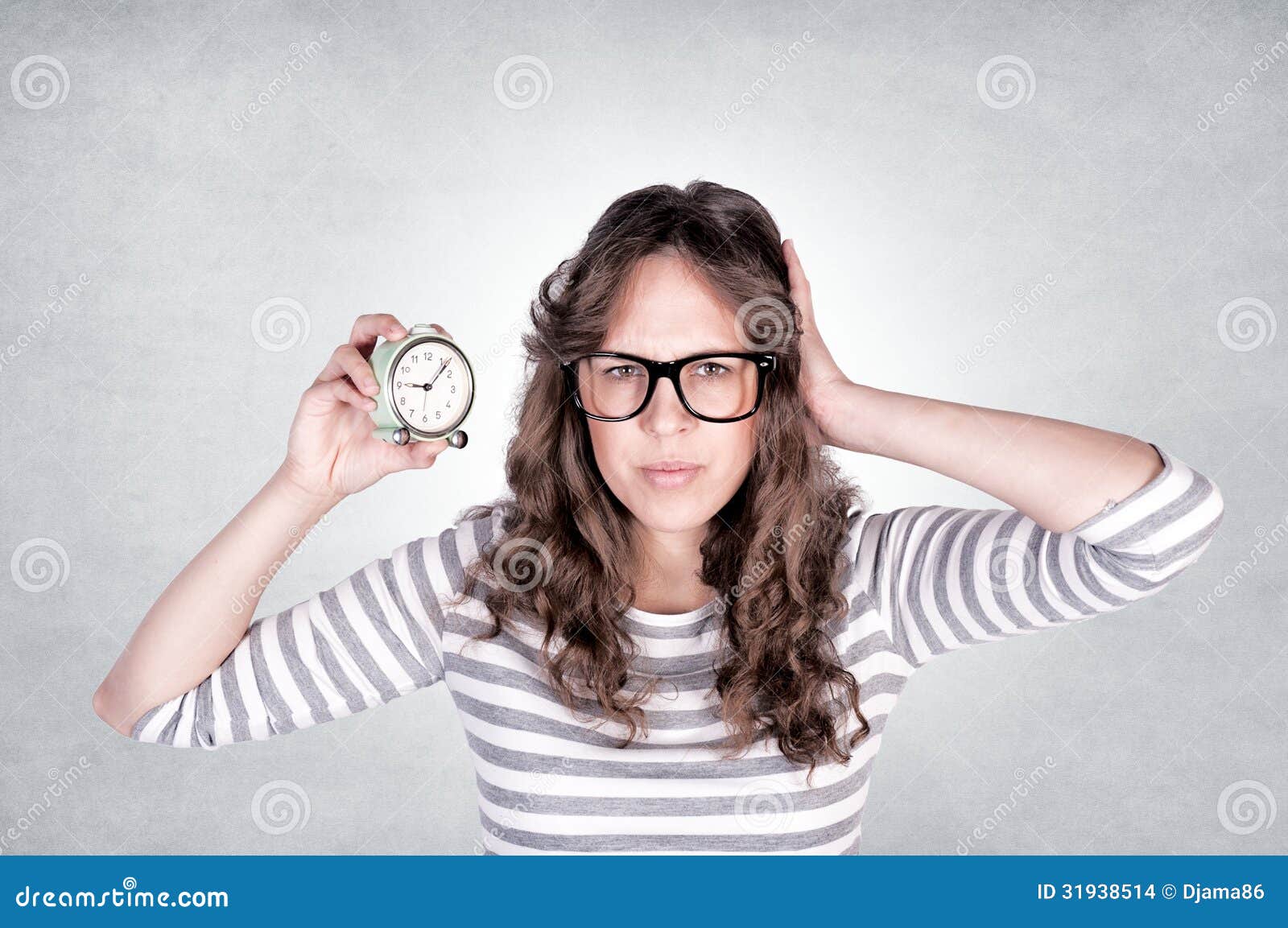 Female with clock stock photo. Image of female, human - 31938514