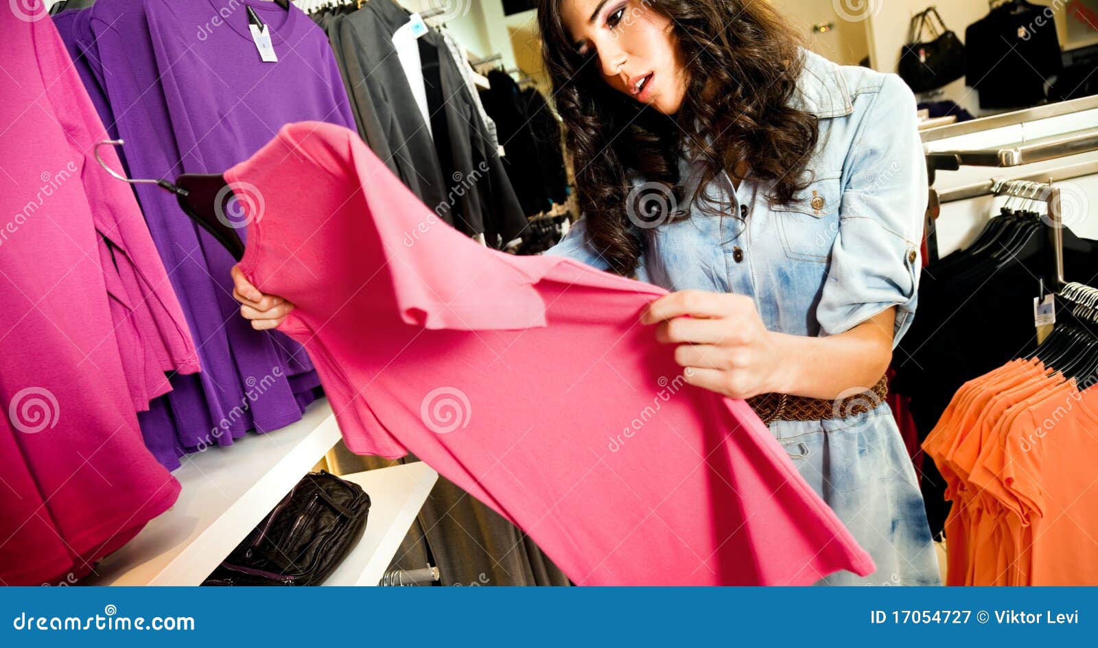 Female clothes shop stock image. Image of modern, store - 17054727