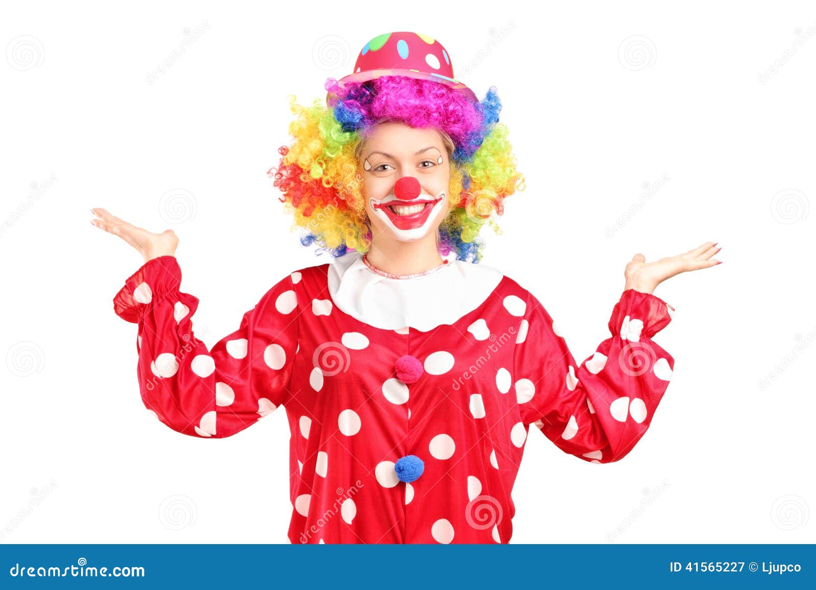 Female Clown Gesturing with Hands Stock Image - Image of gesture, funny ...