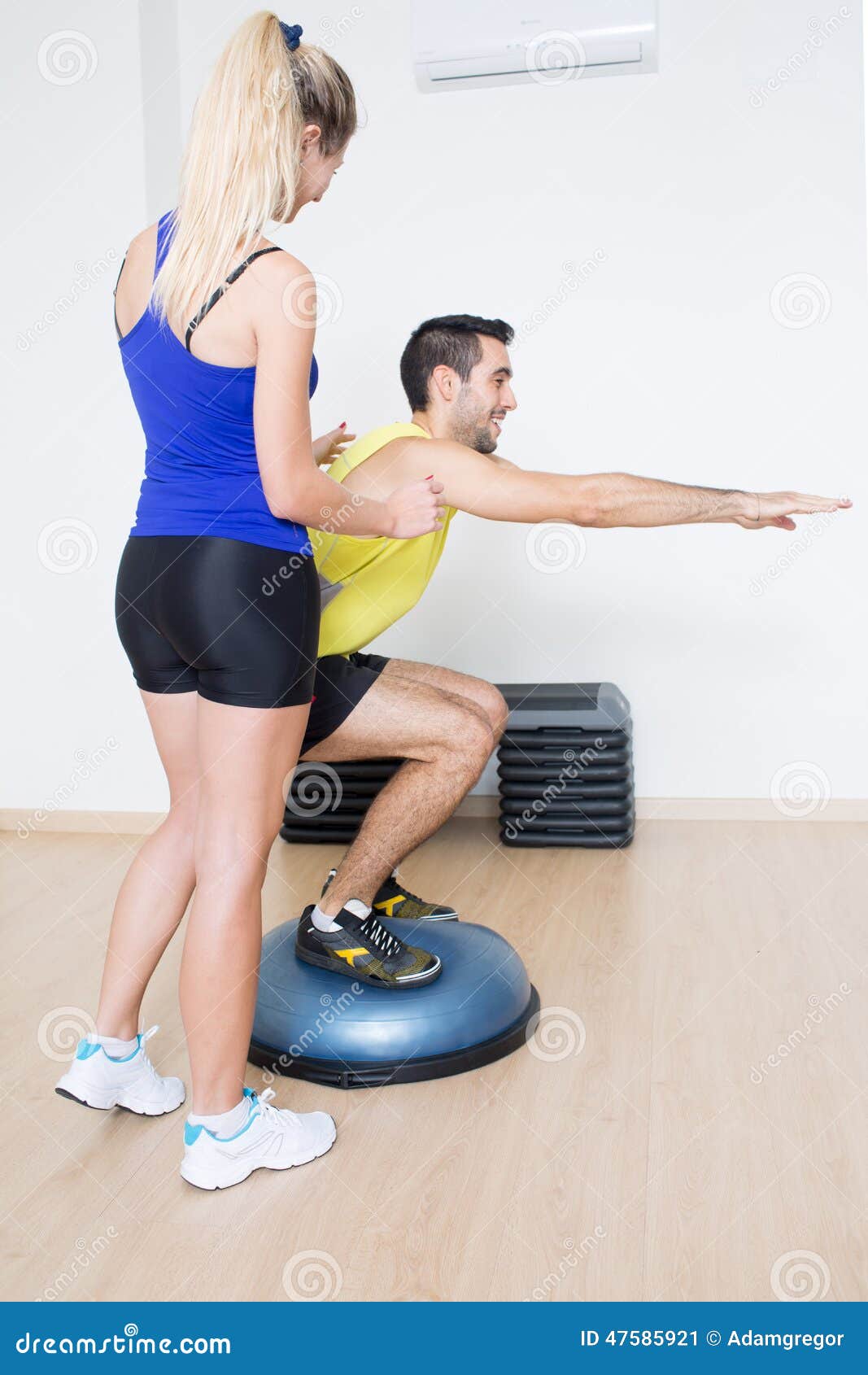 Female Coach Explaining Training Stock Image - Image of exercise, legs ...
