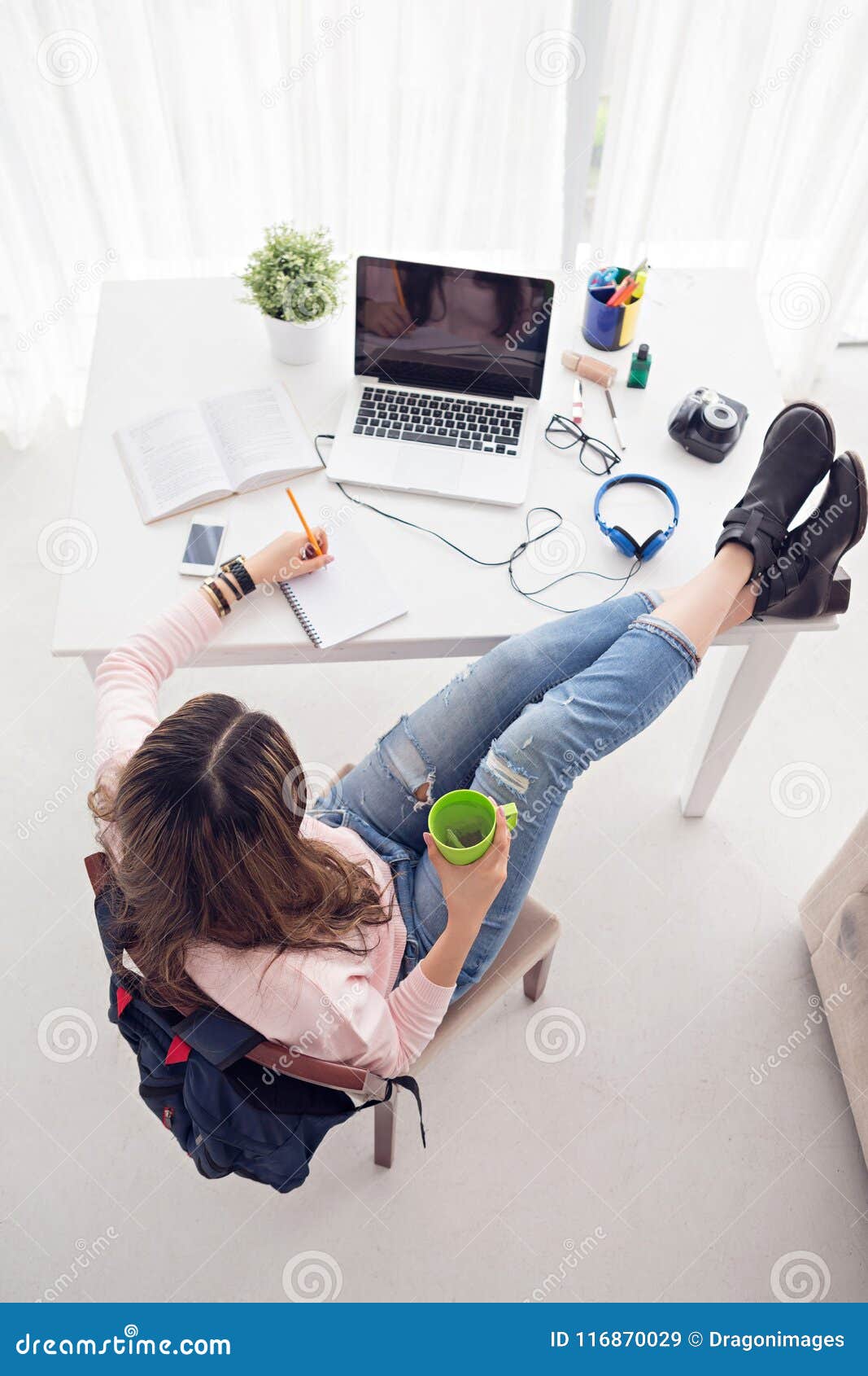 Doing homework stock image. Image of student, woman - 116870029