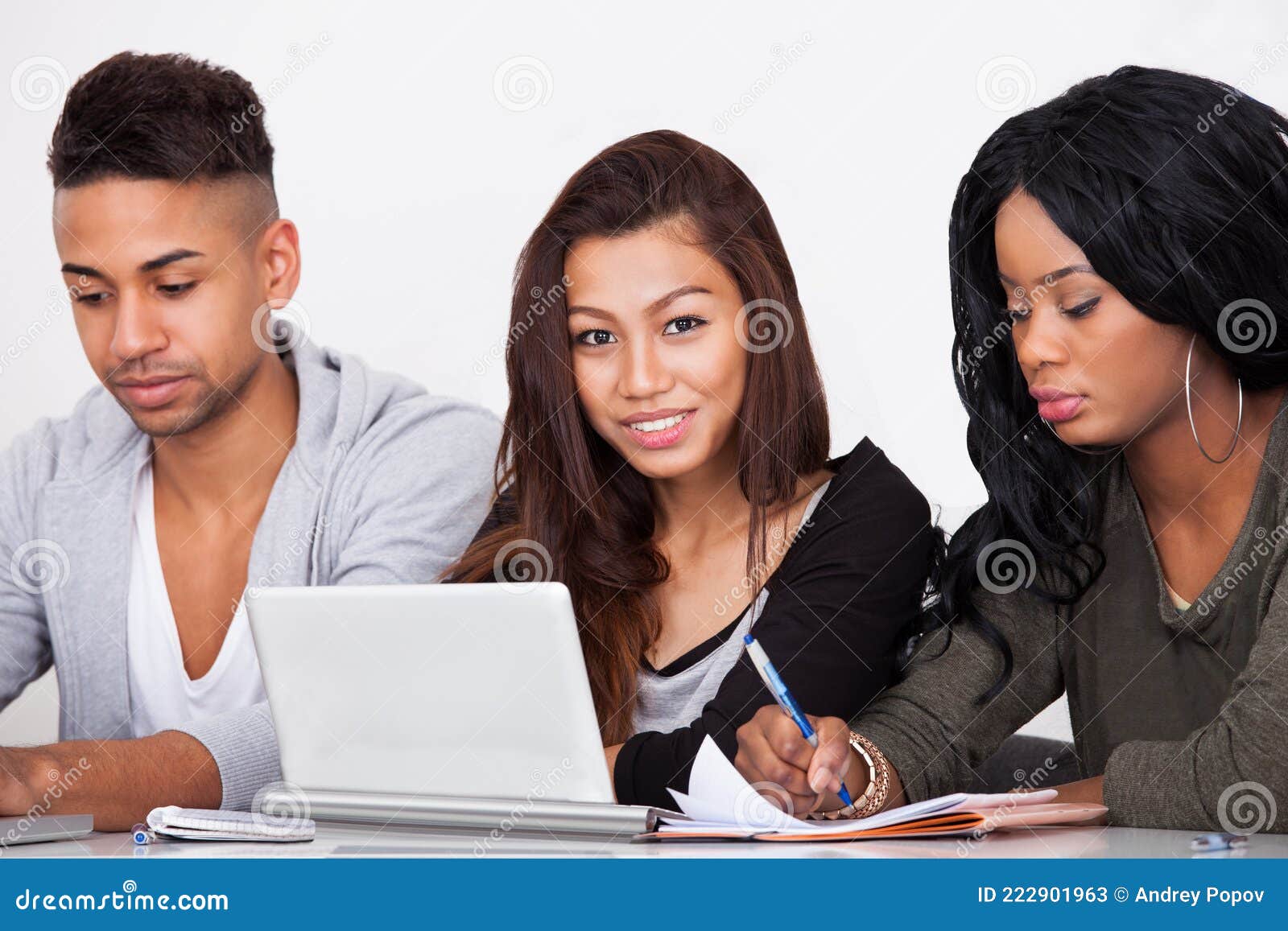 Female College Student in Computer Class Stock Image - Image of ...
